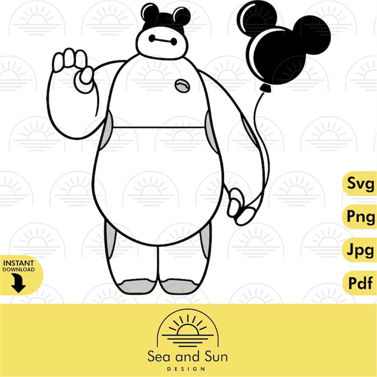 Baymax Svg Clip art Files, Big Hero 6, Disneyland Ears, Digi - Inspire ...