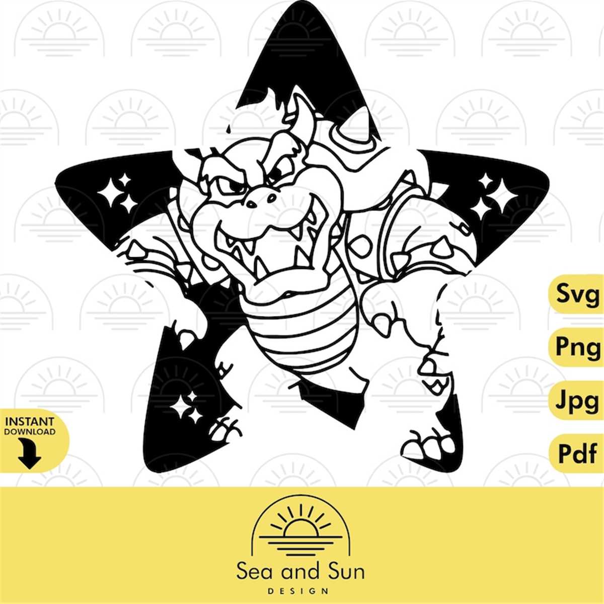 Bowser Star Vector 40 svg, png, jpg, pdf, Clip art Files Fo - Inspire ...