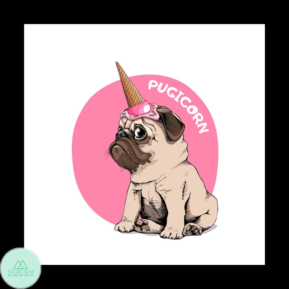 Adorable Bulldog Puppy Pug Ice Cream Svg, Trending Svg, Pugi | Inspire ...