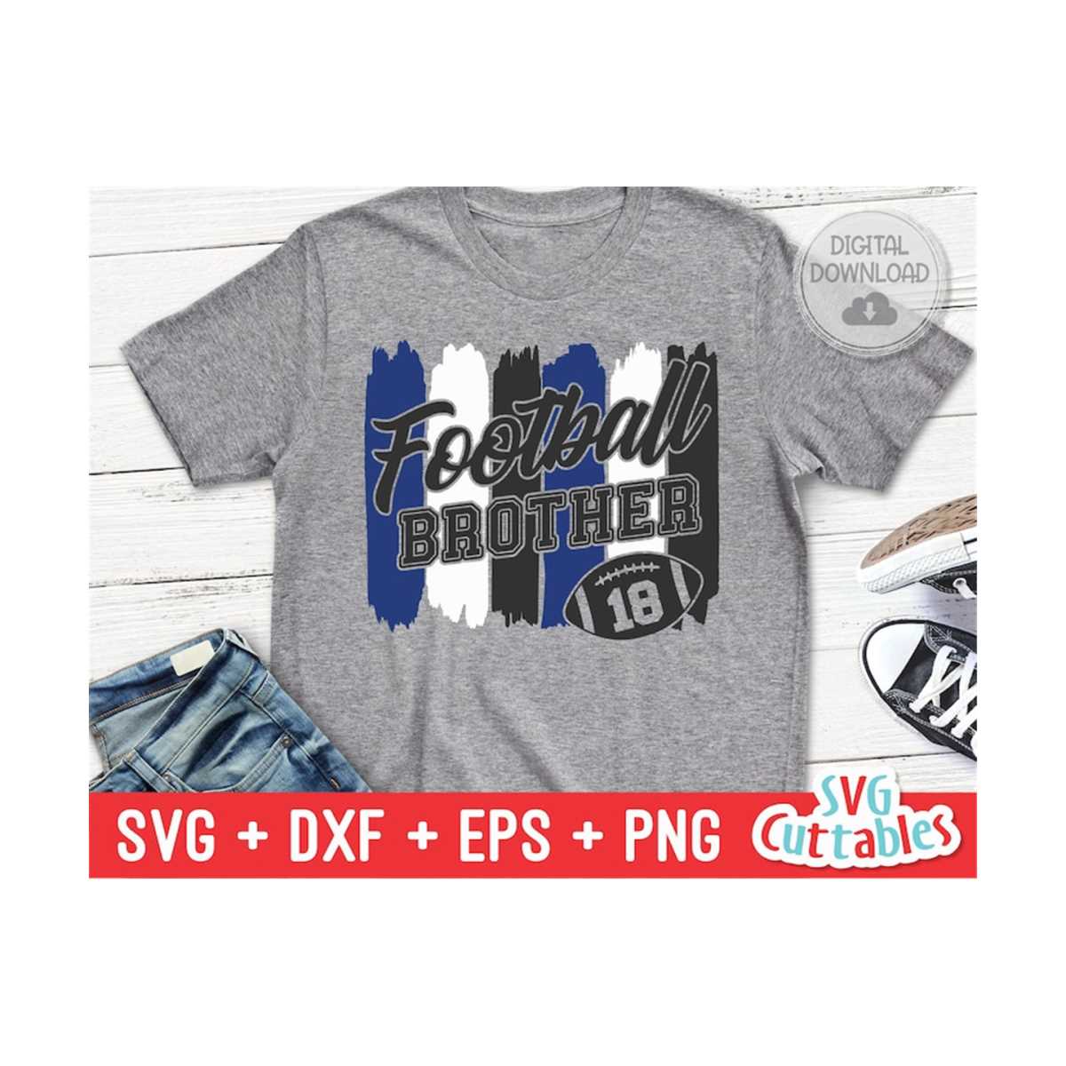 Football Brother svg - Football Cut File - svg - dxf - eps - | Inspire ...