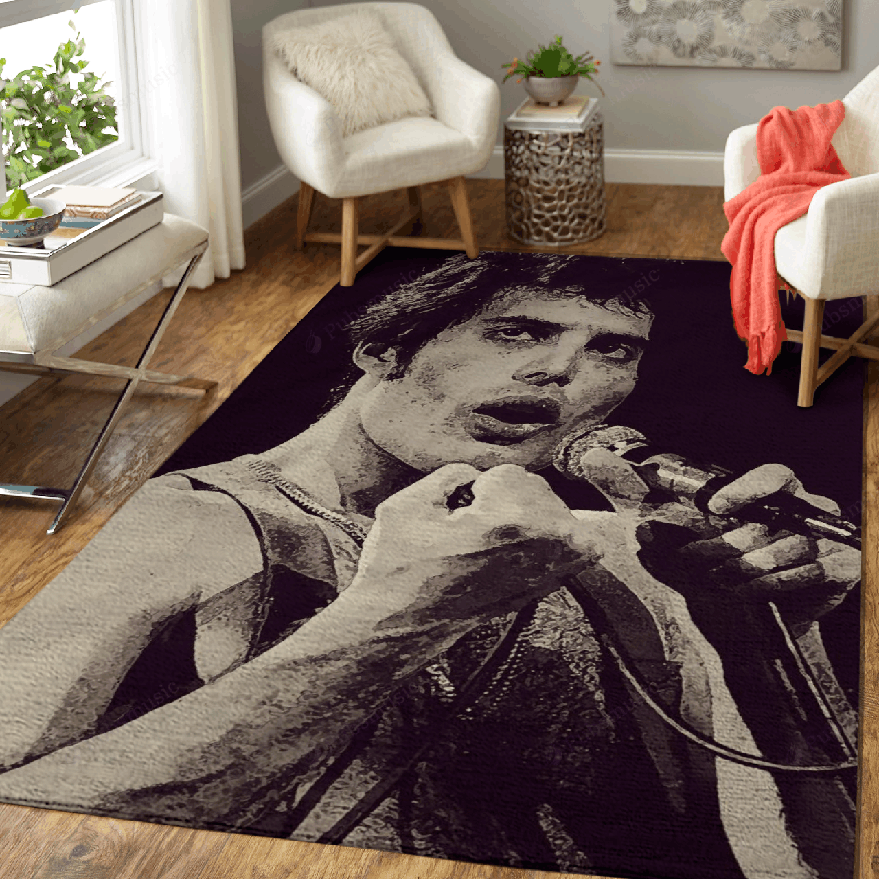 Freddie Mercury 9 &8211 Music Art For Fans Area Rug Carpet | Inspire Uplift
