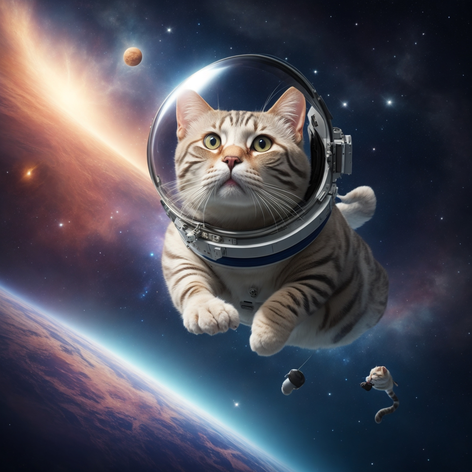 Cat astronaut cosmos collection digital product | Inspire Uplift