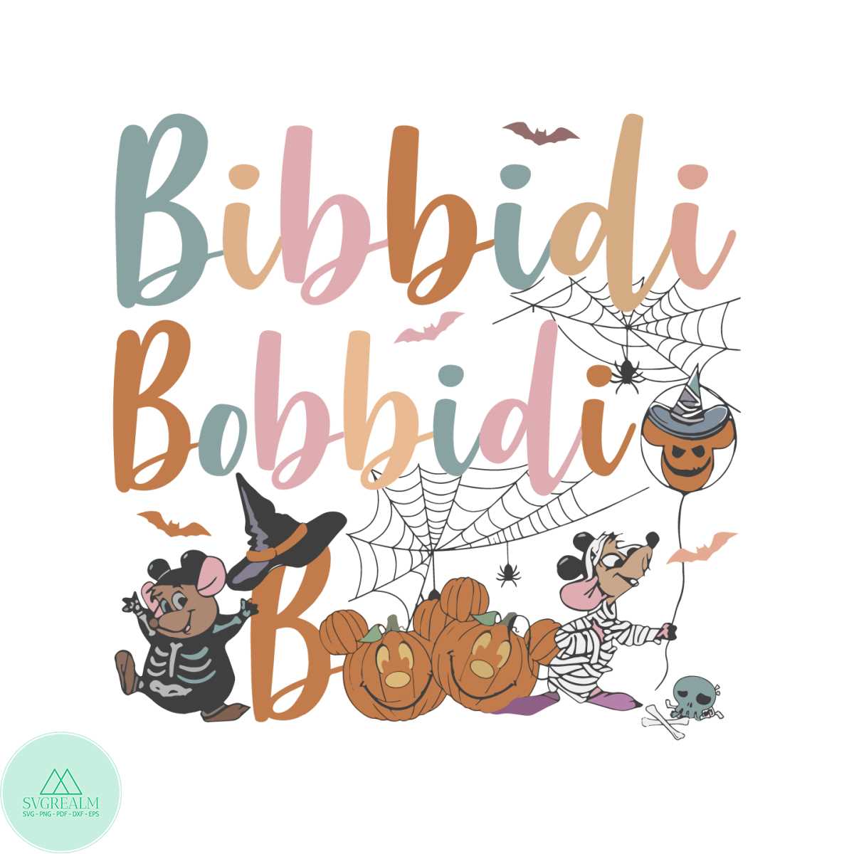 Jaq And Gus Bibbidi Bobbidi Boo Halloween SVG Digital File - Inspire Uplift