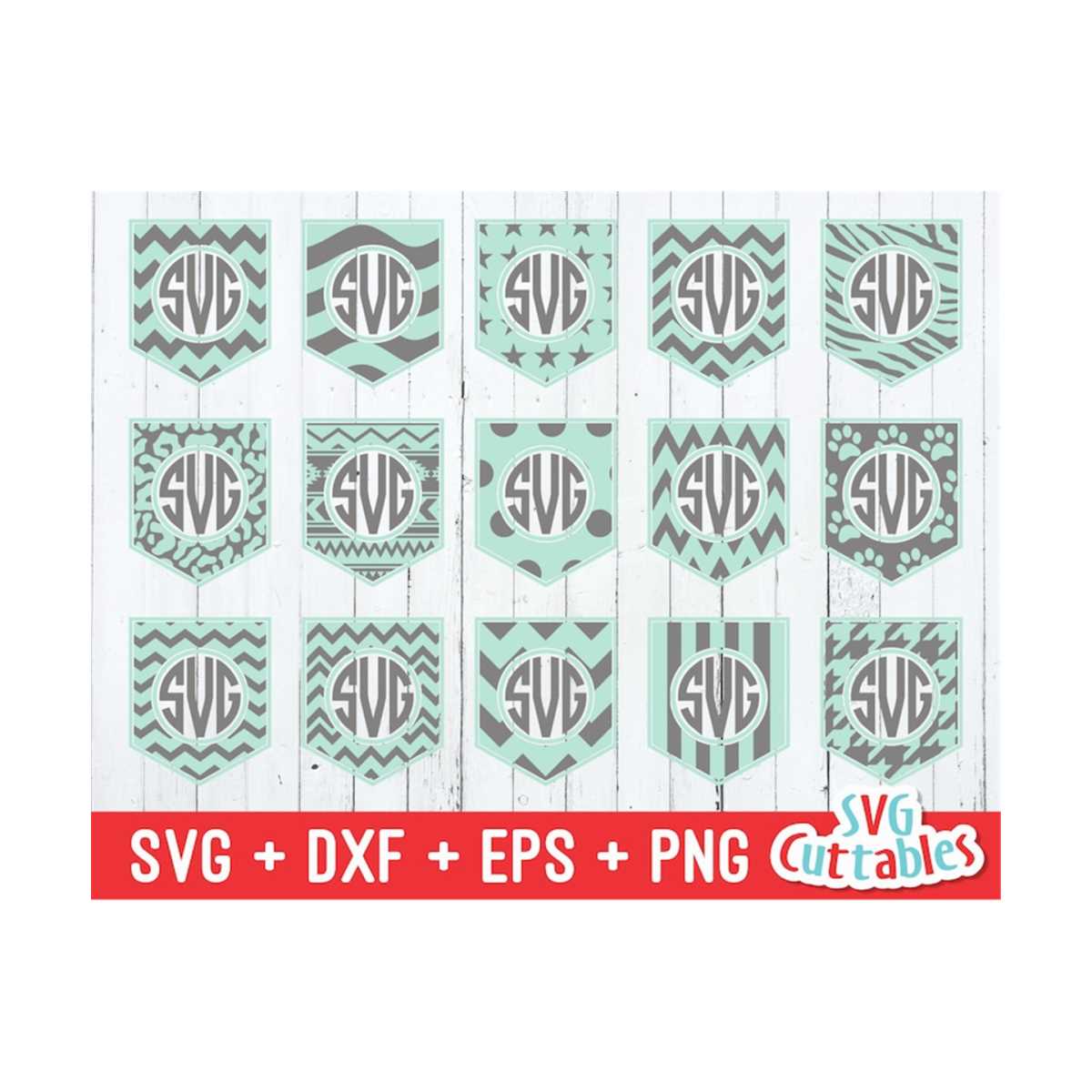 Pocket svg, Pocket Monogram Frame svg, dxf, eps, png, Chevro | Inspire ...