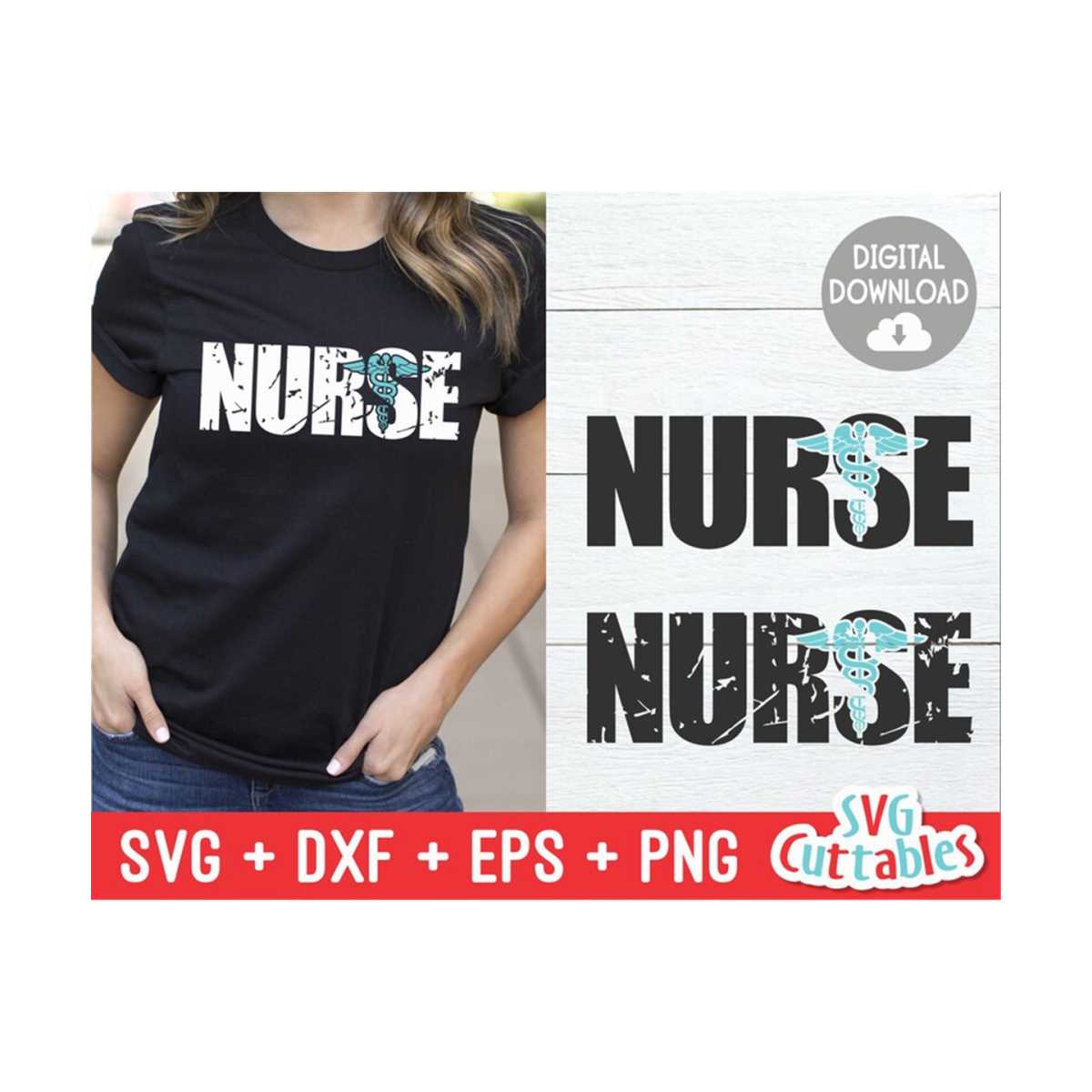 Nurse Cut File - Nurse svg - Distressed Nurse - svg - dxf - | Inspire ...
