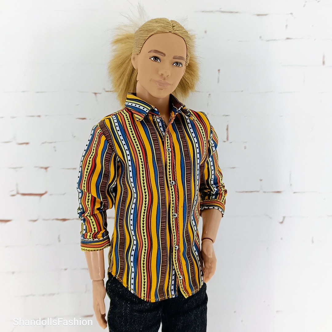 Shirt for Ken doll and other similar dolls (orange stripes) - Inspire ...