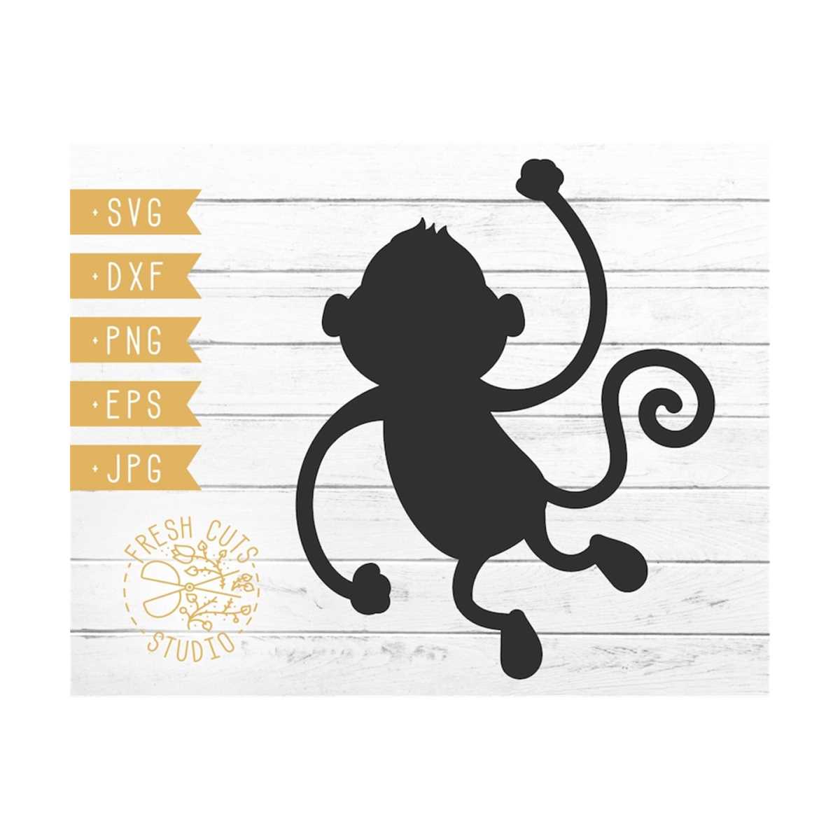 Monkey SVG Cut File Instant Download Design for Cricut, Monk | Inspire Uplift