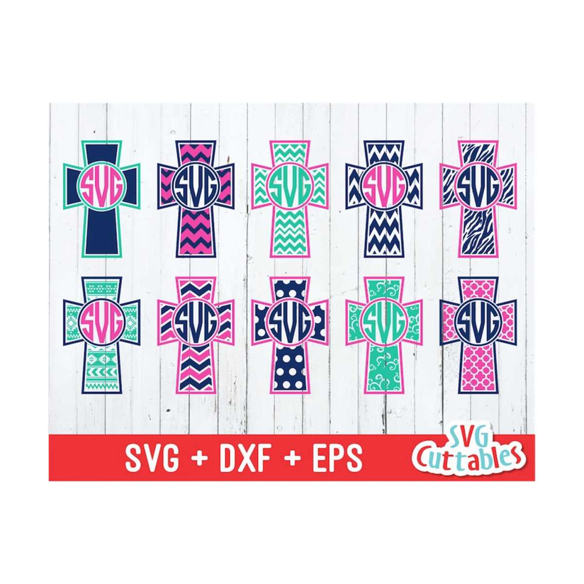 Cross svg, cross monogram frame SVG, EPS, DXF, christian svg - Inspire ...