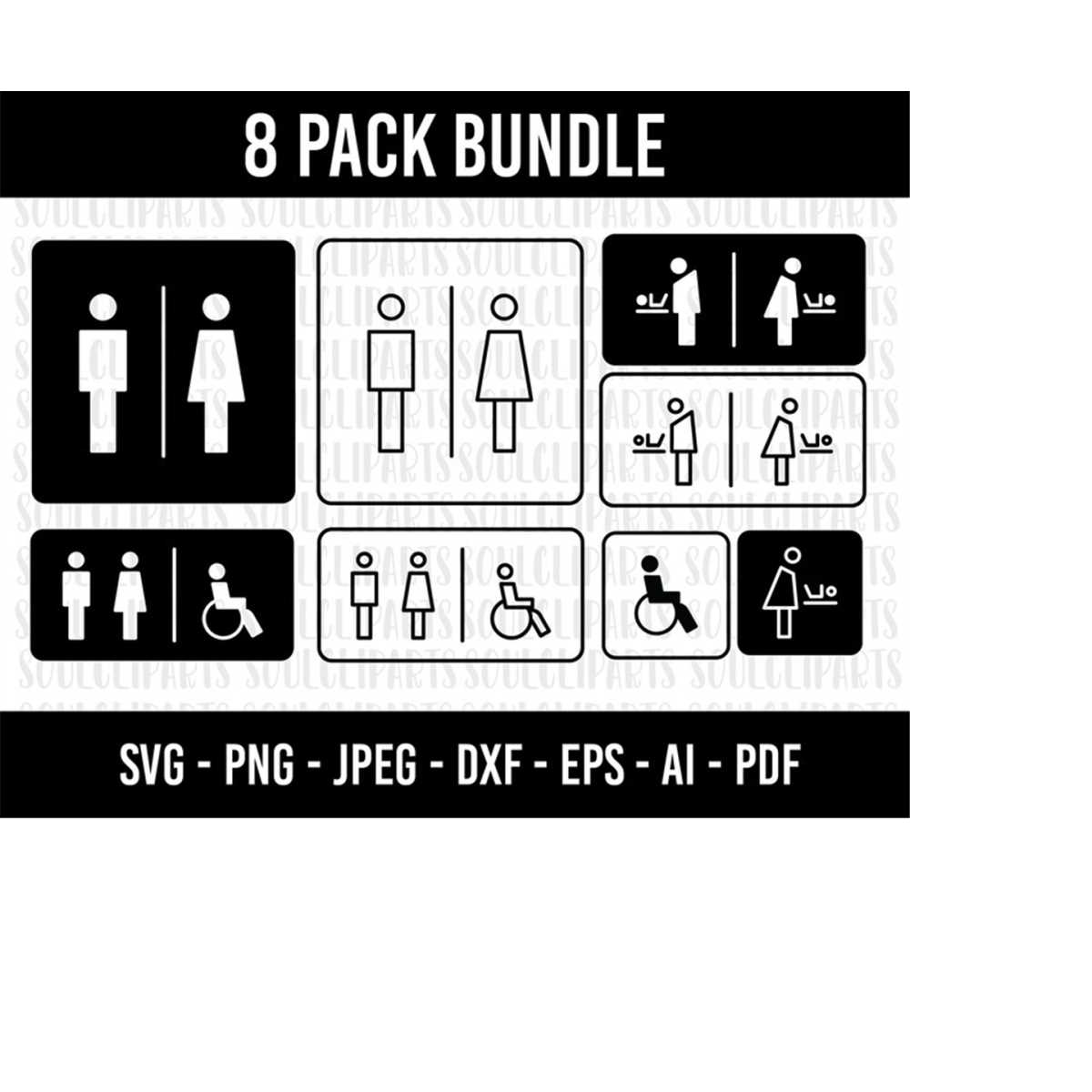 COD780- Bathroom Svg, Restroom Symbol svg, restroom sign svg - Inspire ...
