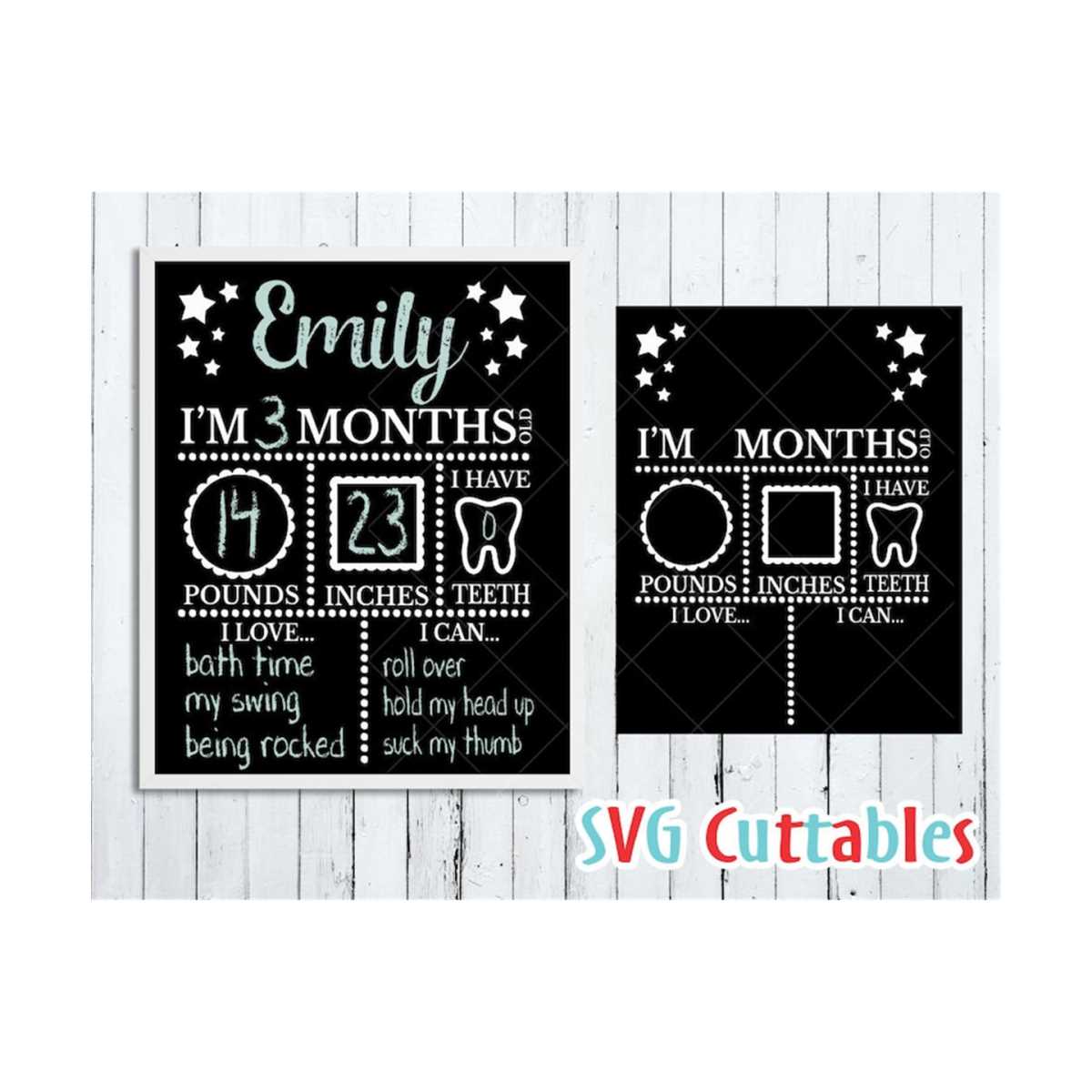 Baby milestone board svg, milestone svg, baby svg, dxf, eps, | Inspire ...