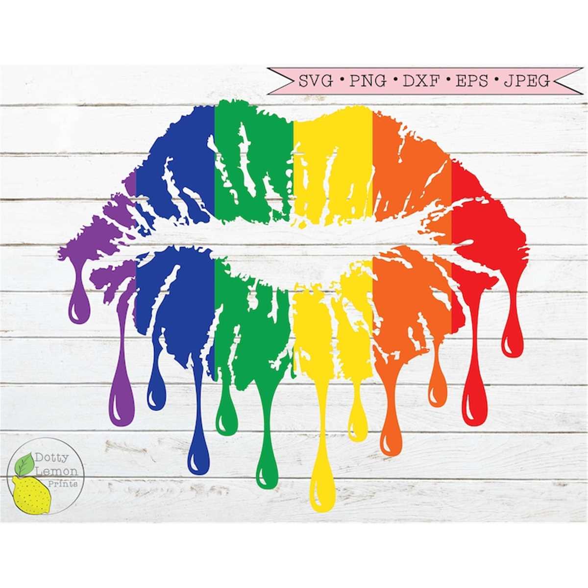 Rainbow Dripping Lips Svg Gay Pride Svg Lgbtq Svg 1980 Vint Inspire
