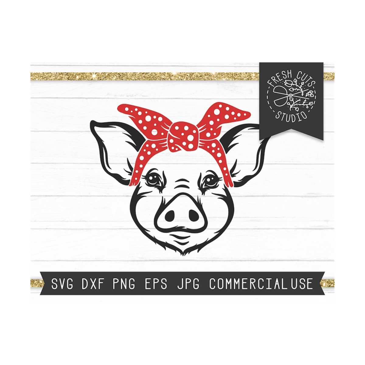 Pig SVG File, Pig Face Svg, Pig Cut File for Cricut, Pig wit | Inspire ...