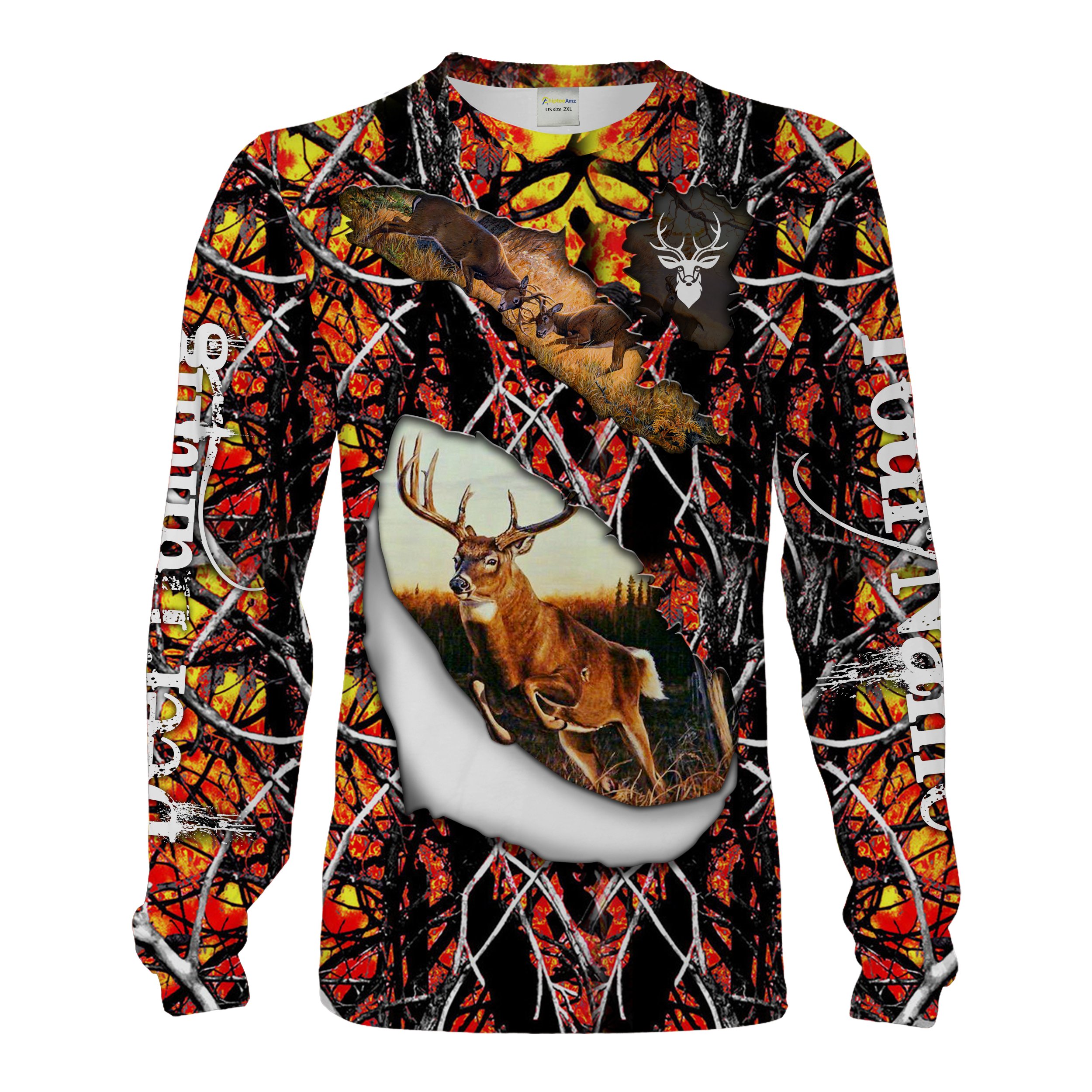 Beautiful Deer Hunting Wildfire Camo Custom Name 3D Full Pri | Inspire ...