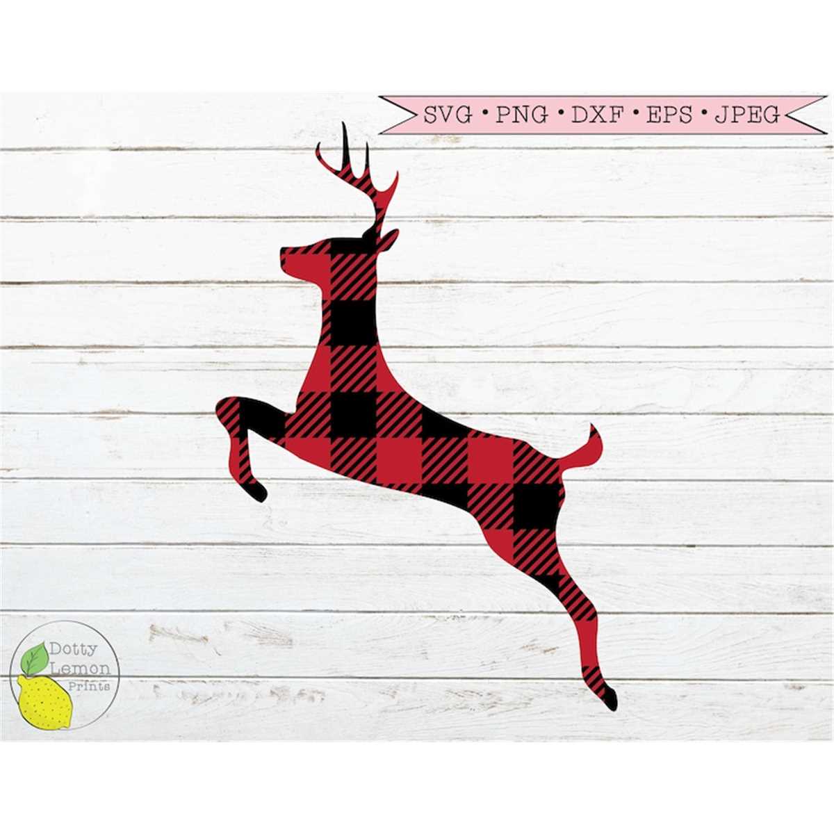 Christmas Deer svg Reindeer svg Rudolph svg Red Plaid svg Sa - Inspire ...