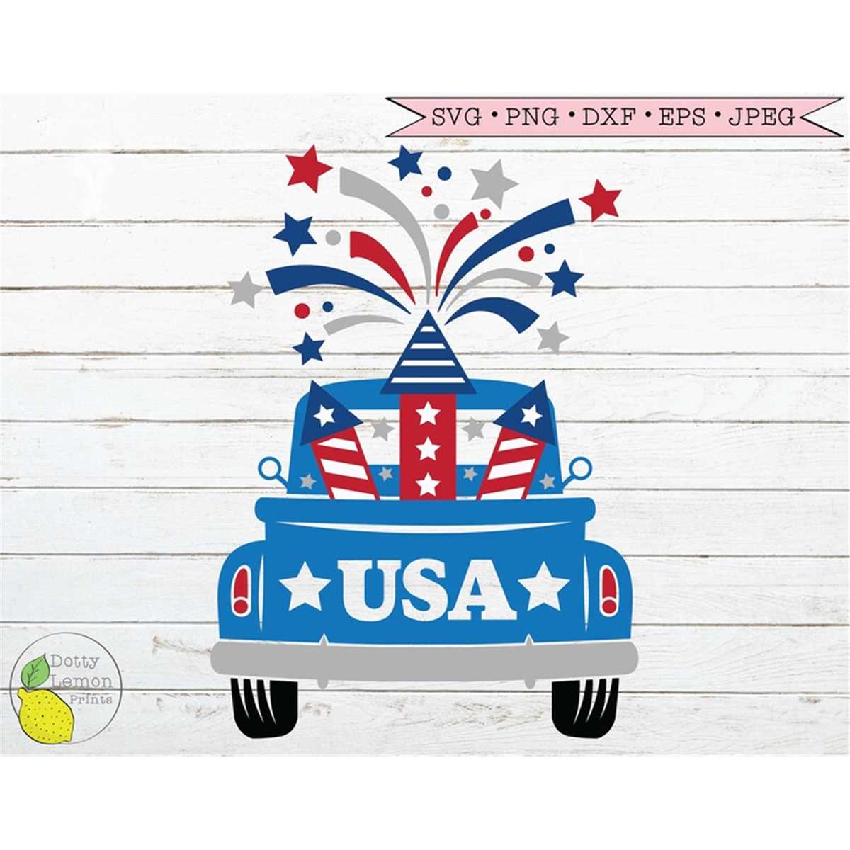 4th of July Truck svg, Summer svg Fireworks svg Amercian Fla | Inspire ...