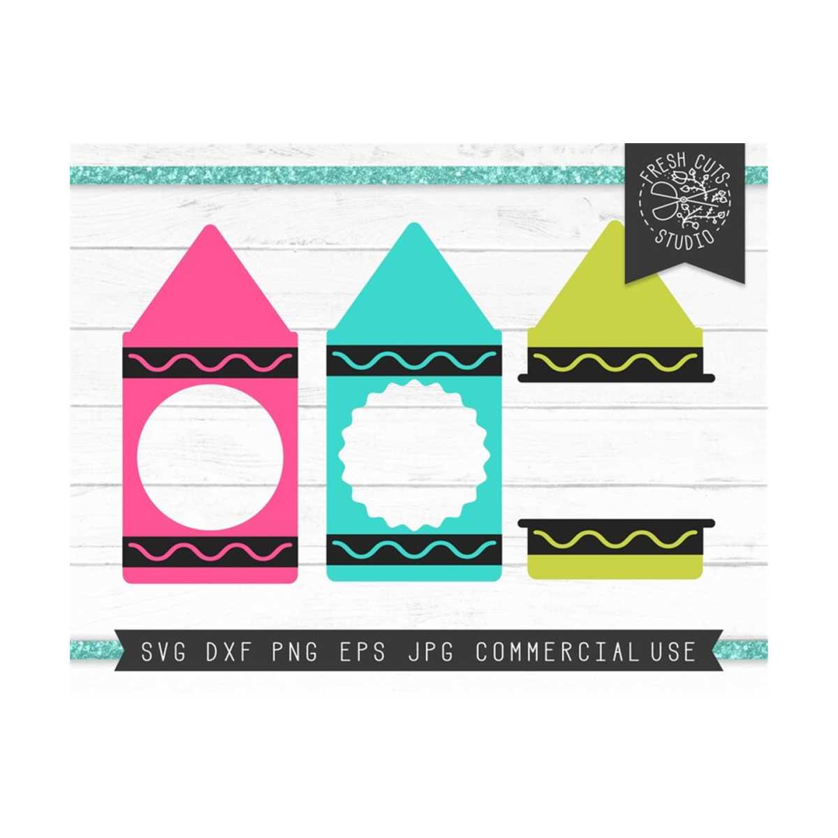 Crayon SVG, Teacher Monogram Frame SVG Cut Files, Crayon Cli | Inspire ...