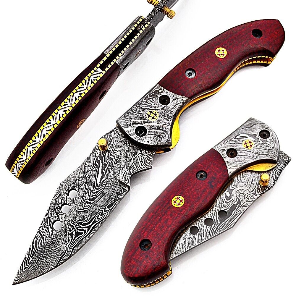 Hand Forged Folding Knife , Custom Made Damascus Steel Hand | Inspire ...