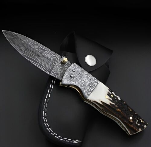 Hand Made Folding Knife , Marvelous Custom Made Damascus Ste | Inspire ...