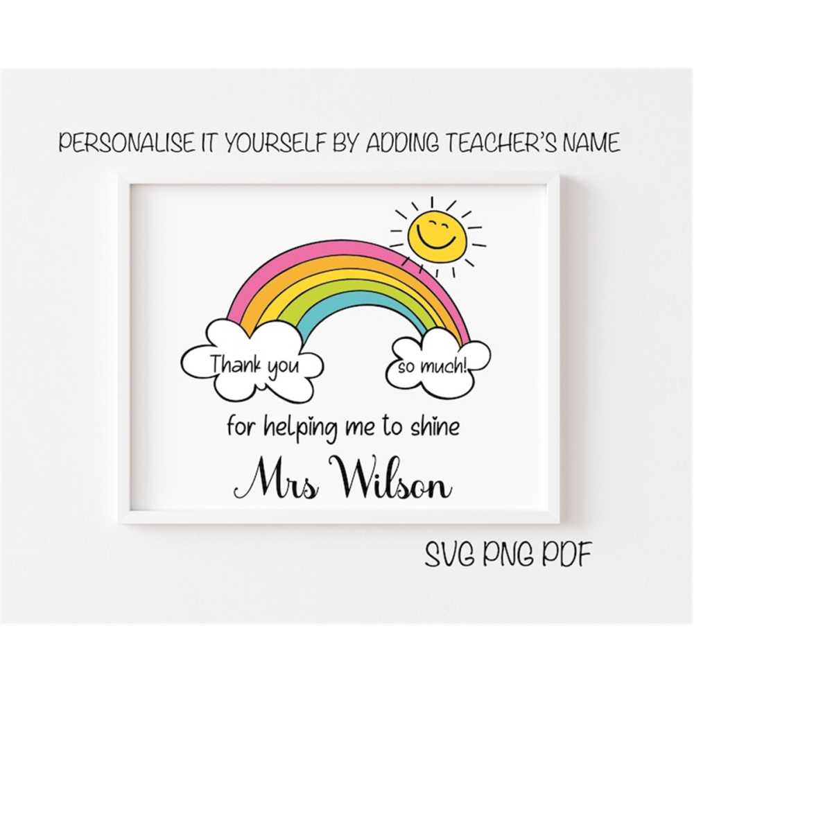 Thank You Teacher SVG PNG PDF, Teacher Appreciation Gift, Be | Inspire ...