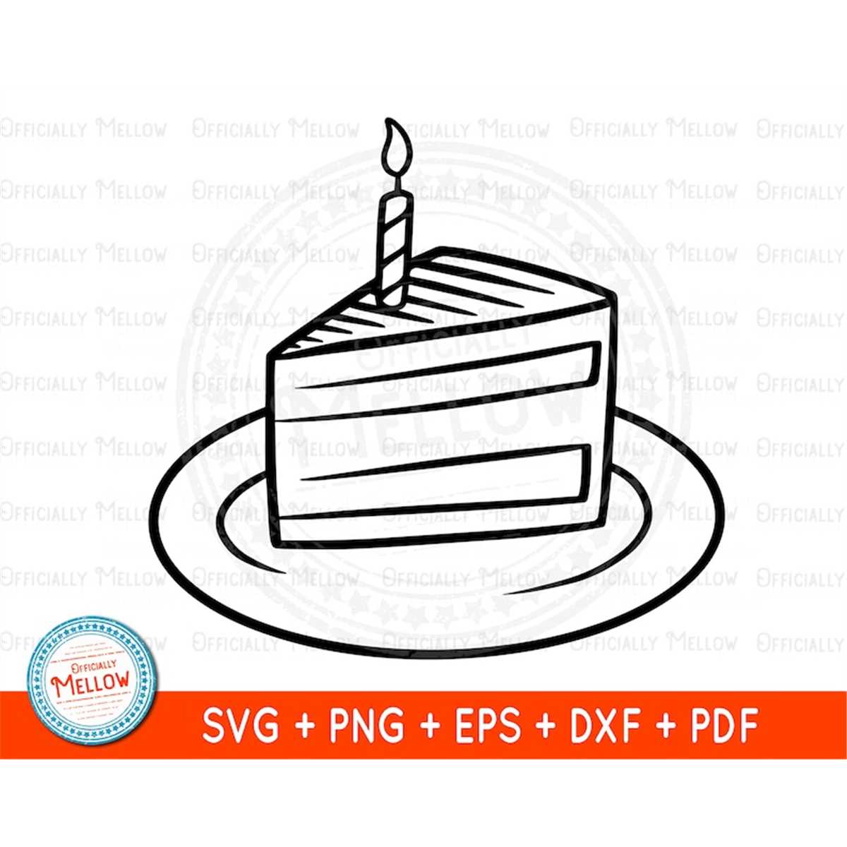 Birthday Cake SVG, Birthday Clipart, Cake with Candle SVG, H | Inspire ...