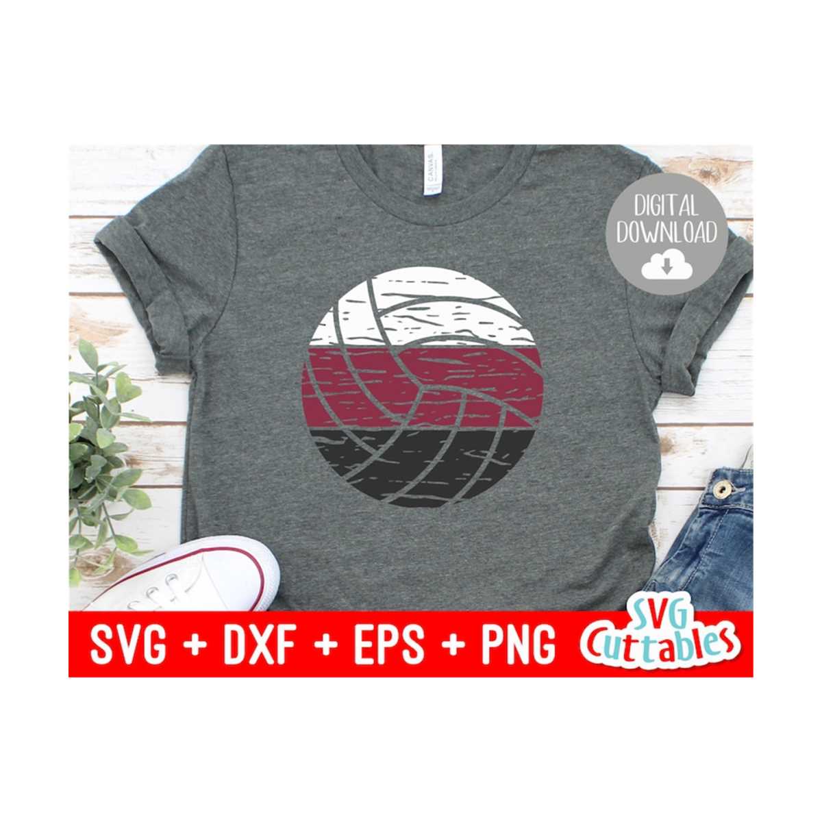 Distressed Volleyball svg - Volleyball Cut File - svg - eps | Inspire ...