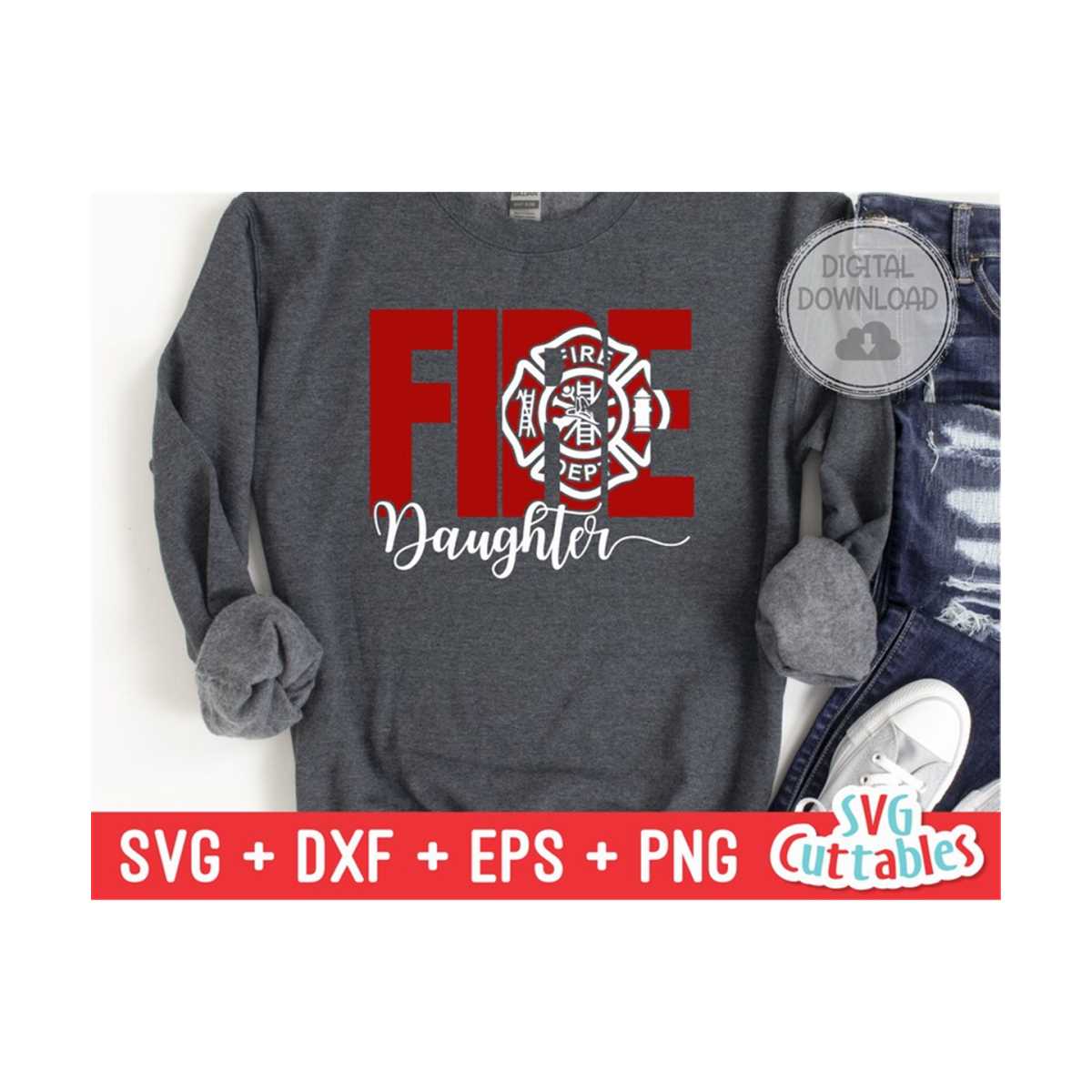 Firefighter Daughter svg - Fire fighter - svg - dxf - eps - | Inspire ...