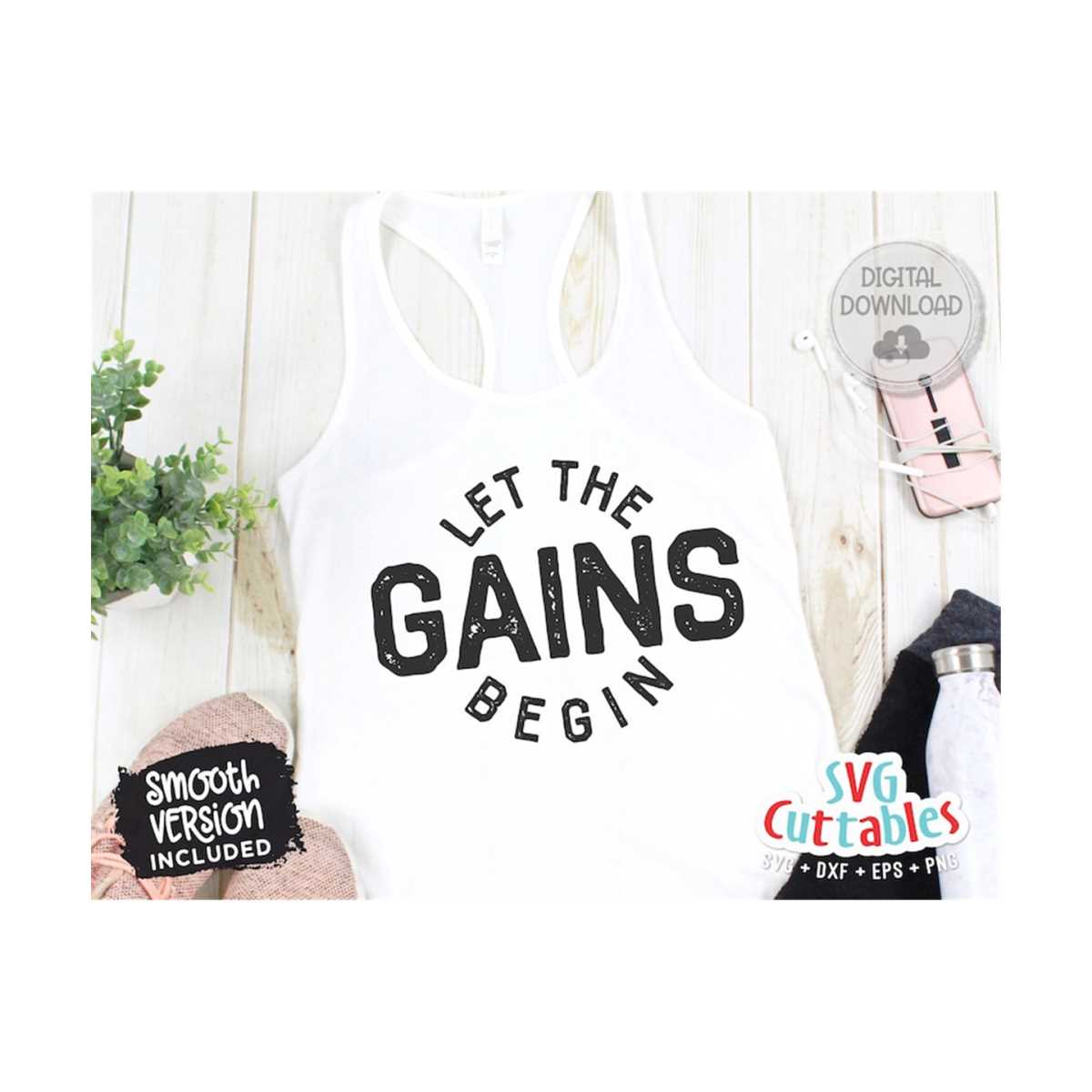 Let The Gains Begin svg | Fitness svg | Workout svg | Exerci - Inspire ...