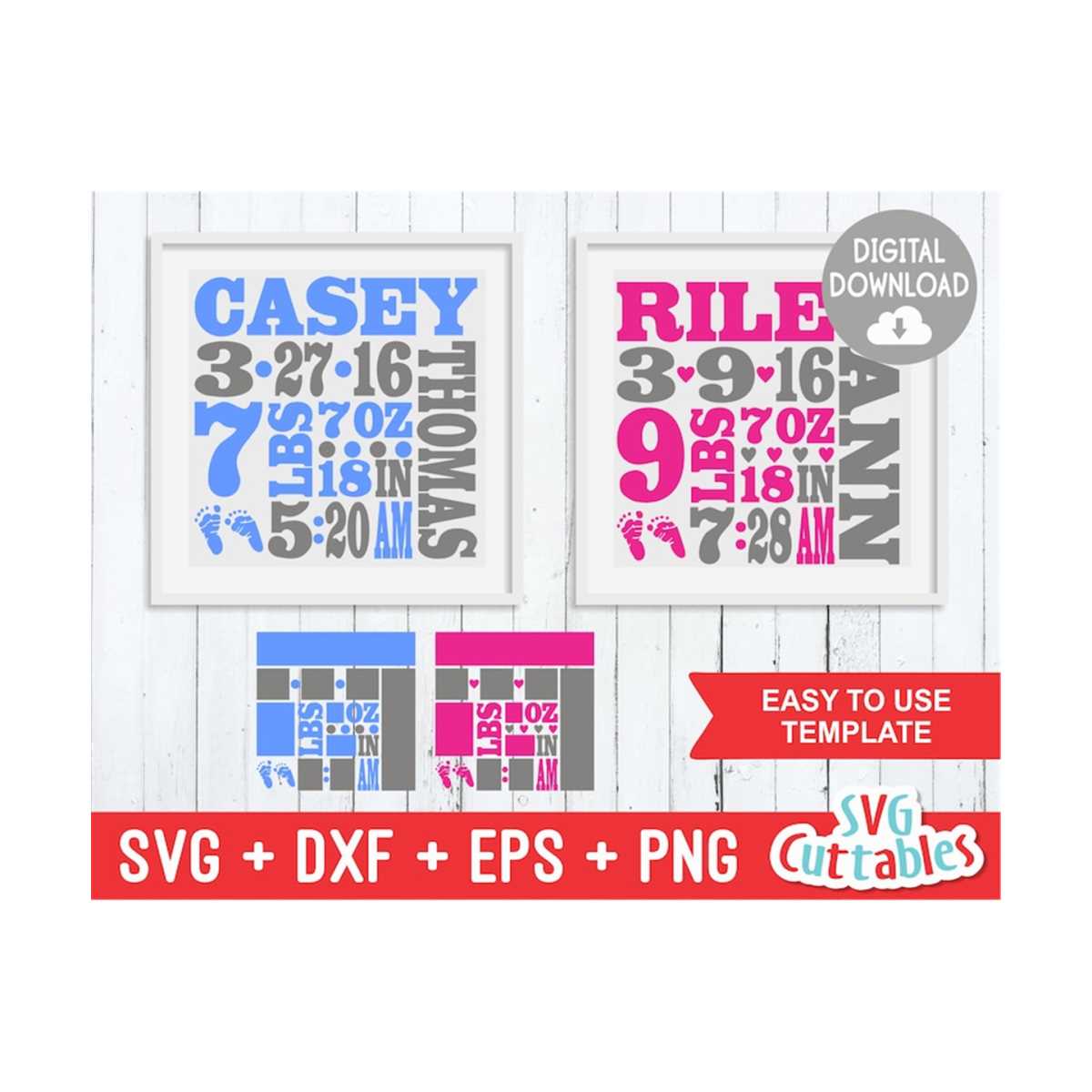 Baby Birth Announcement SVG, Birth Stats svg, Baby svg, Birt - Inspire Uplift