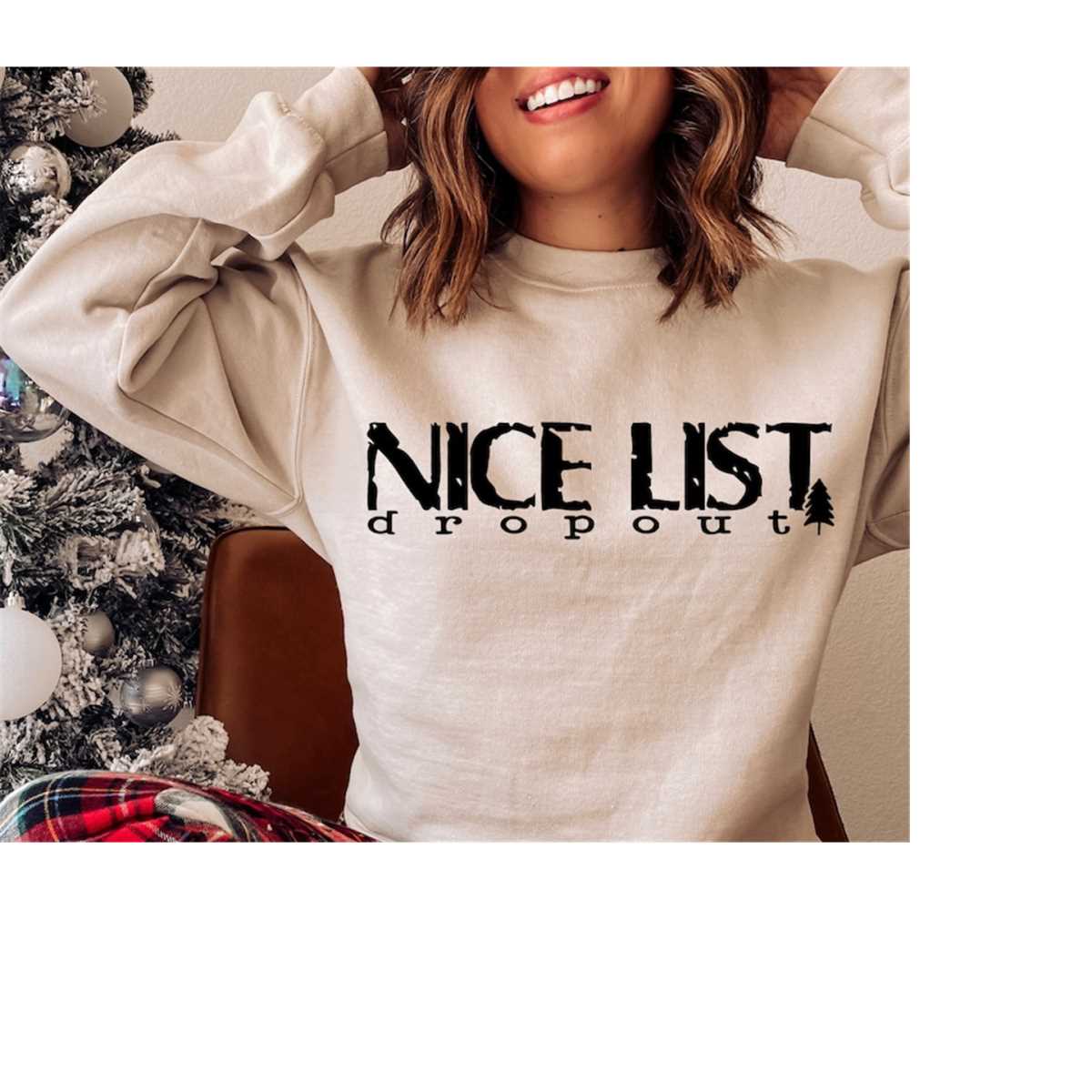 Nice List Dropout SVG PNG PDF, Funny Christmas Svg, Merry Ch | Inspire ...