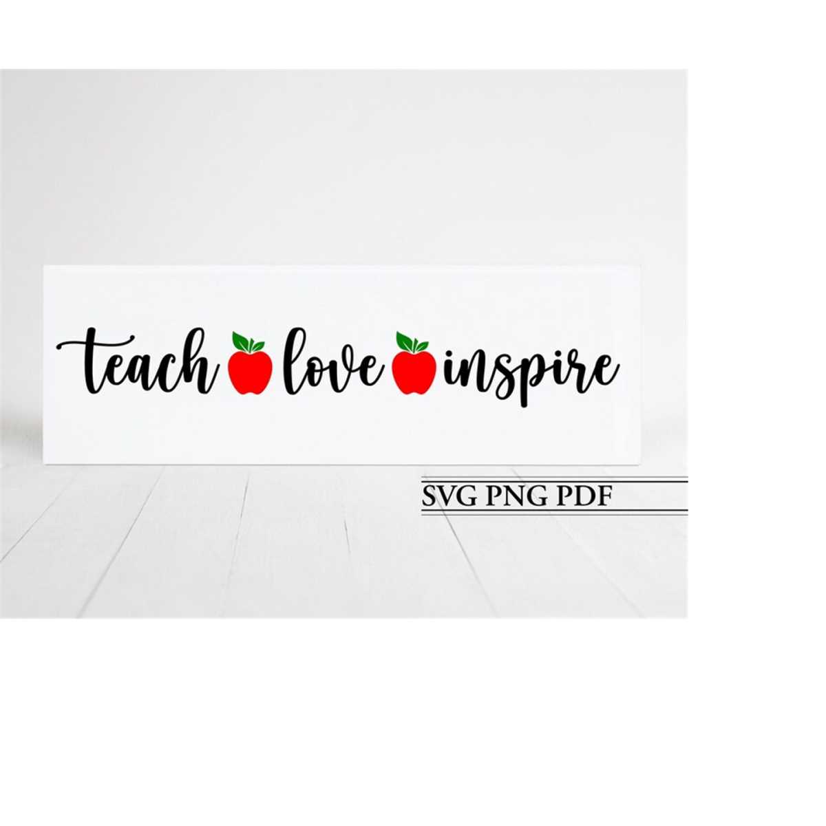 Teacher SVG PNG PDF, Teach Love Inspire Svg, Teacher Svg, Te | Inspire ...