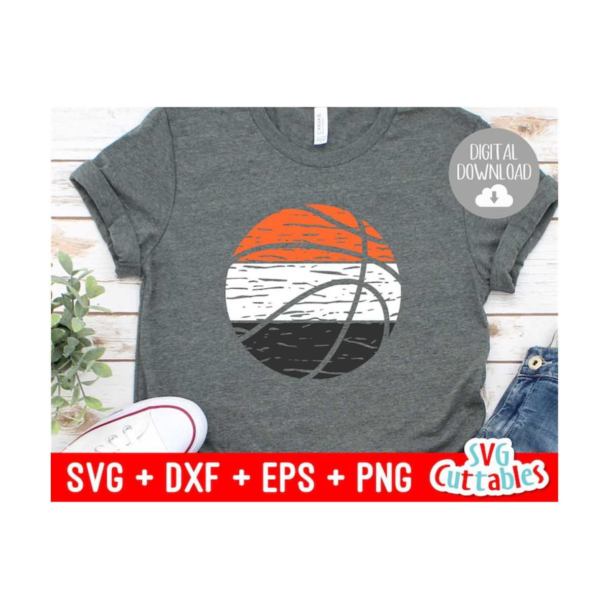 Distressed Basketball svg - Basketball Cut File - svg - dxf - Inspire ...