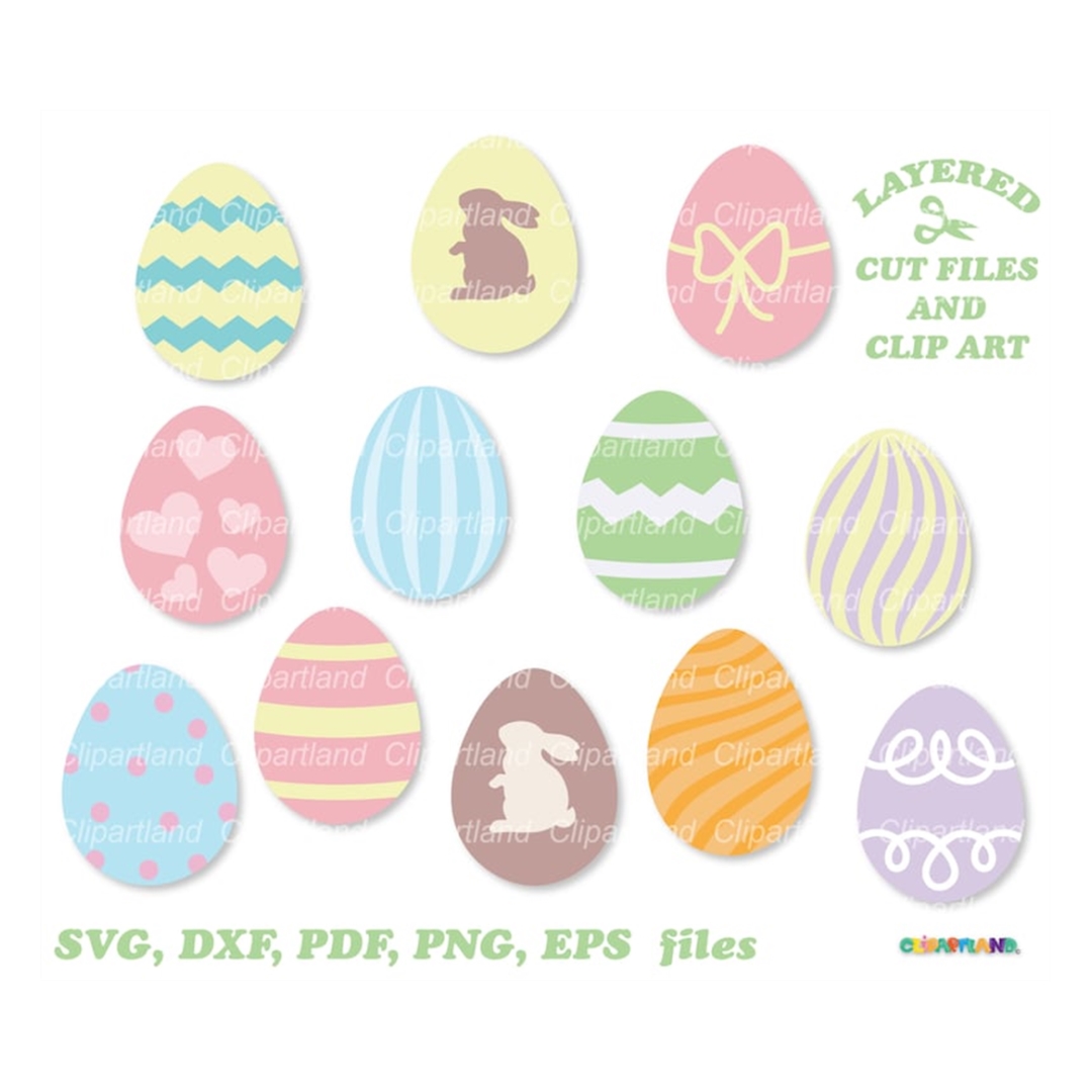 INSTANT Download. Easter eggs cut files and clip art. Comme | Inspire ...
