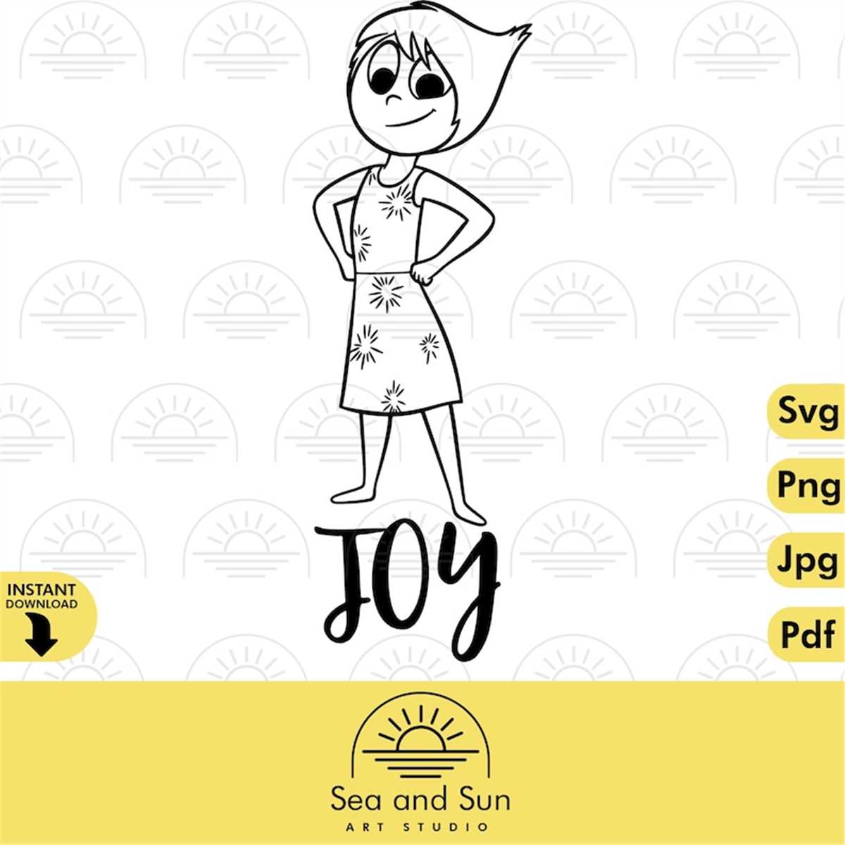 Joy Inside Out Svg Clip art Files, Inside Out Head, Disneyla | Inspire ...