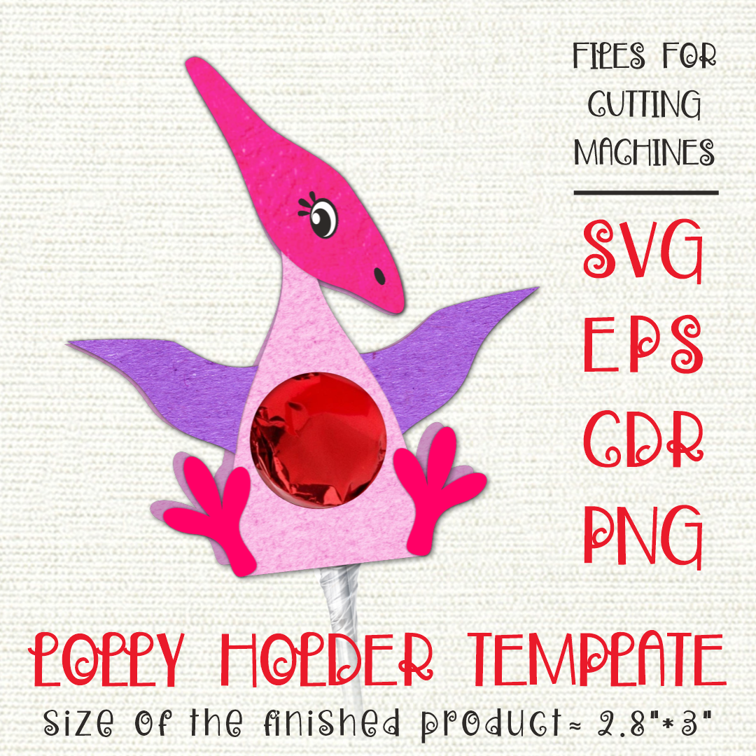 Pteranodon Lollipop Holder | Dino Paper Craft Template SVG | Inspire Uplift