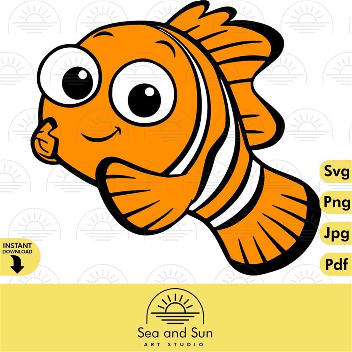 Finding nemo Svg Clip art Files, Nemo, Minnie, Mouse, Head, - Inspire ...