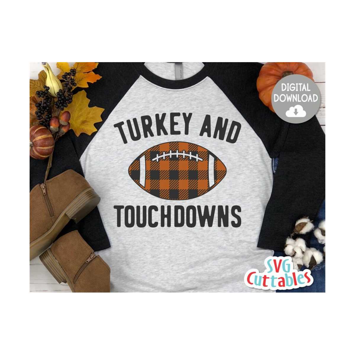 Turkey and Touchdowns svg - Thanksgiving - svg - eps - dxf - | Inspire ...