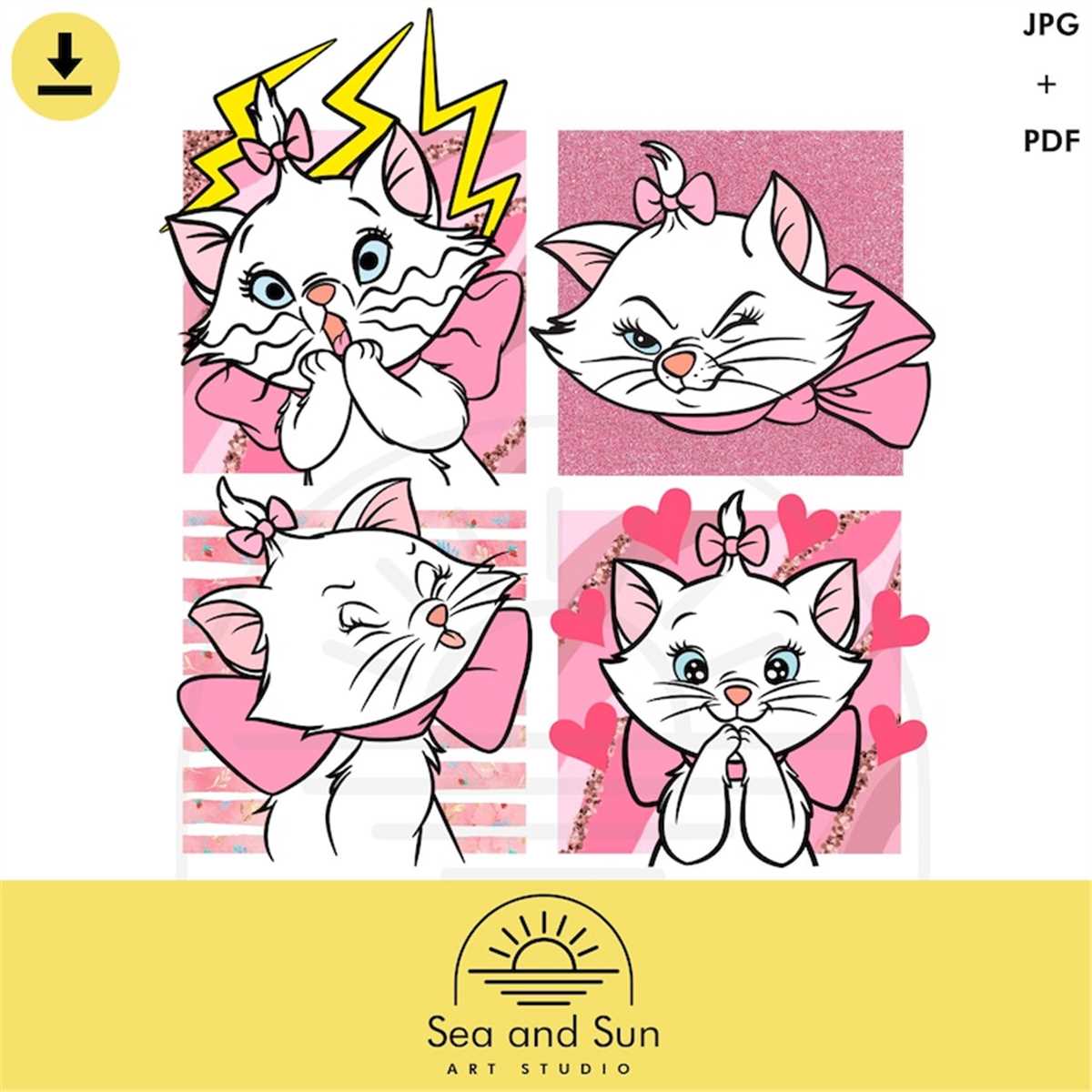 Marie Cat Vector Jpg, Disneyland Ears pdf, Aristocats Clip | Inspire Uplift