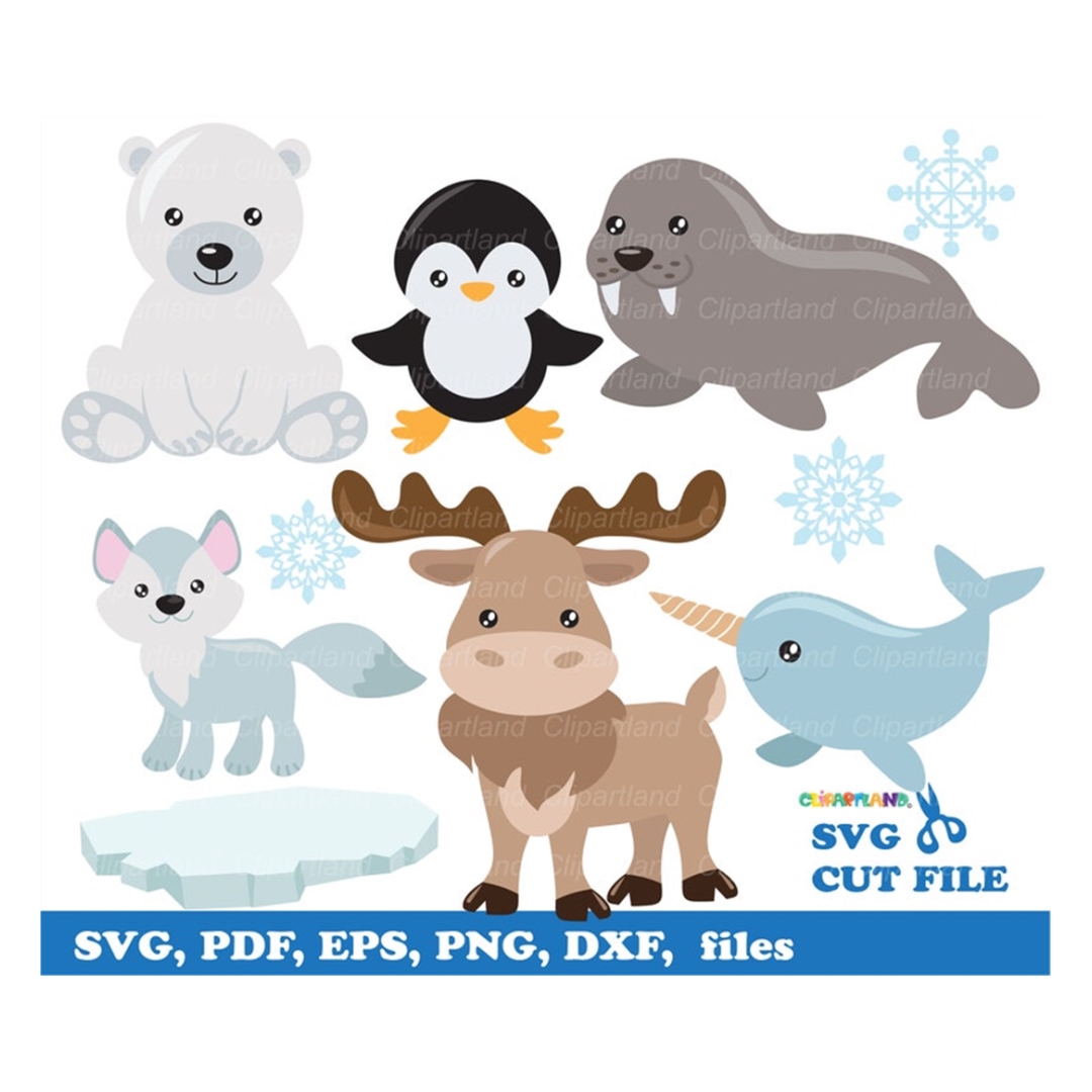 INSTANT Download. Arctic animal face cut files. Animal clip | Inspire ...