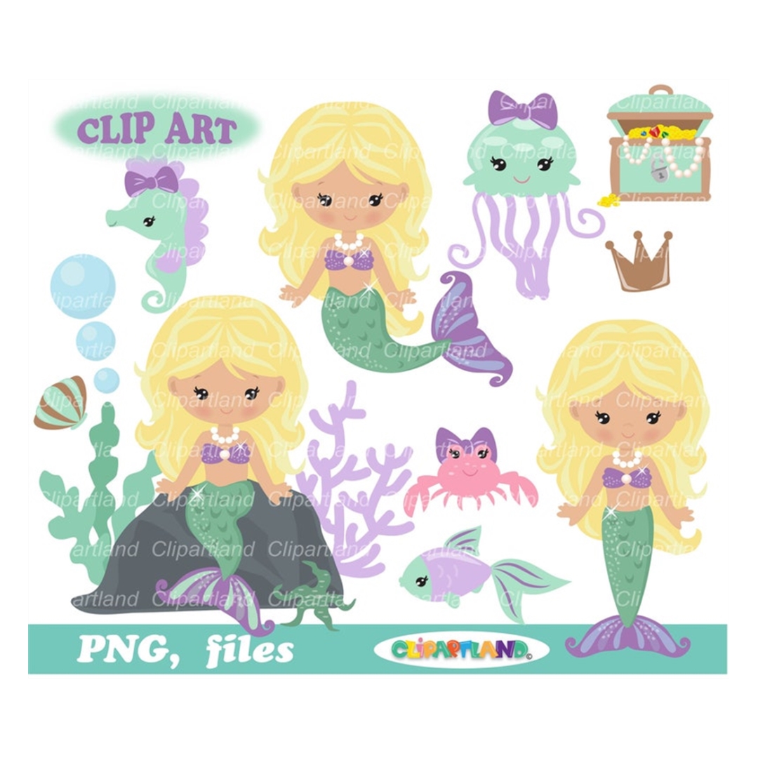 INSTANT Download. Cute mermaids clip art. Personal and Comme | Inspire ...