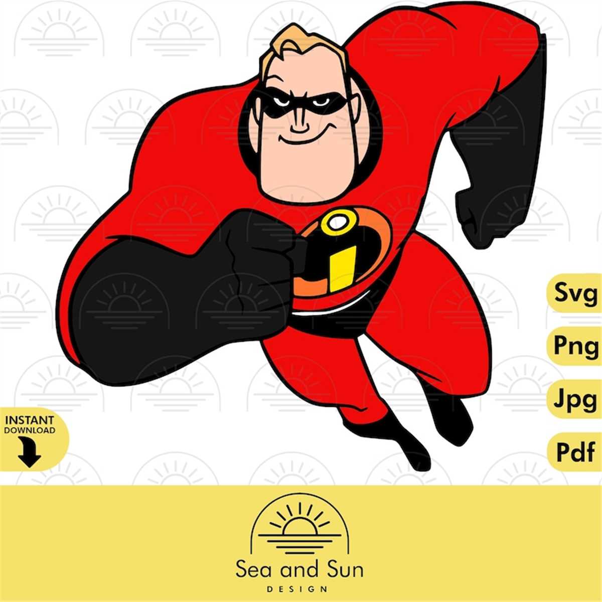Bob Parr Mr. Incredible Svg Clip art Files, The Incredibles, - Inspire ...