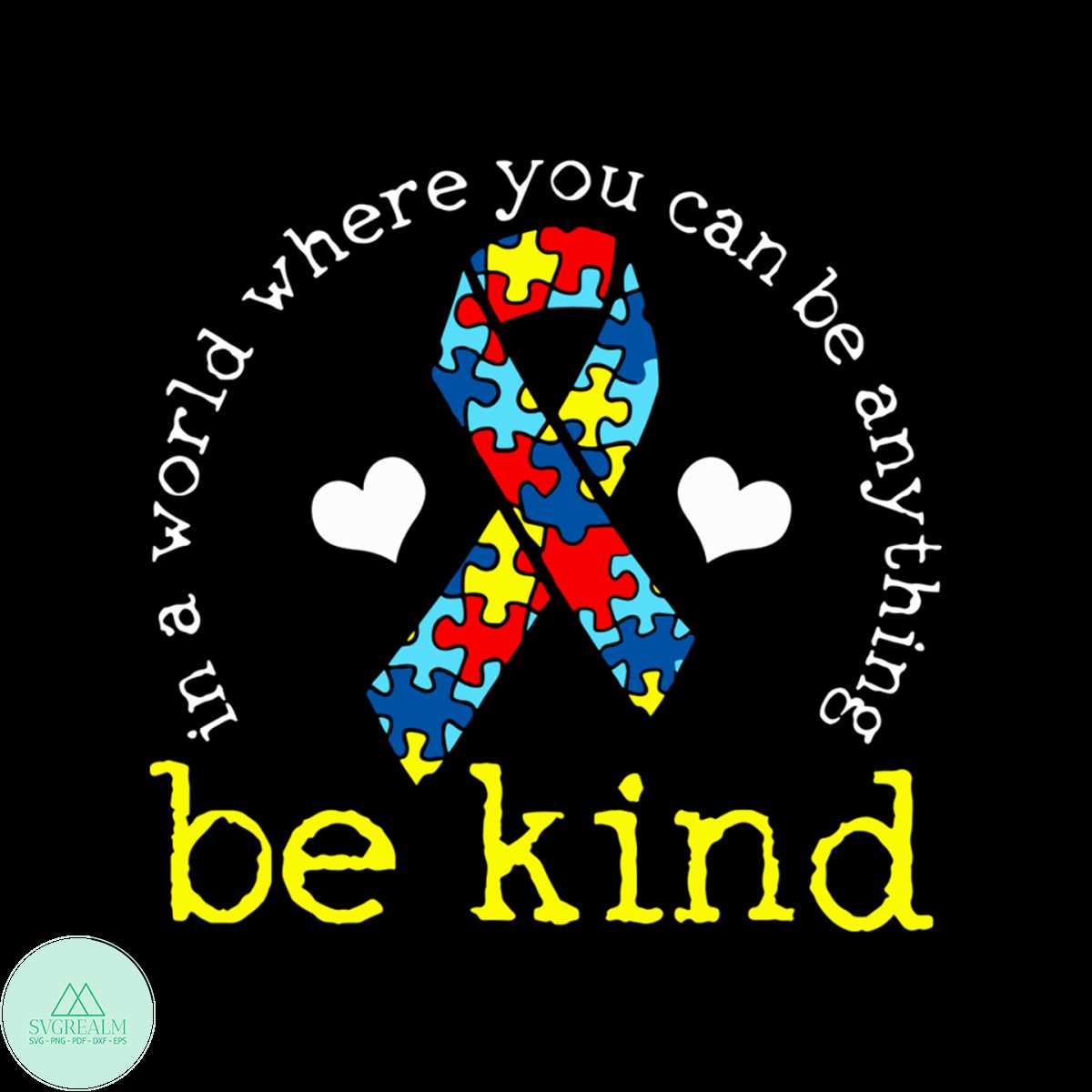 Be Kind Autism Puzzle Ribbon Svg, Autism Svg, Autism Awarene | Inspire ...