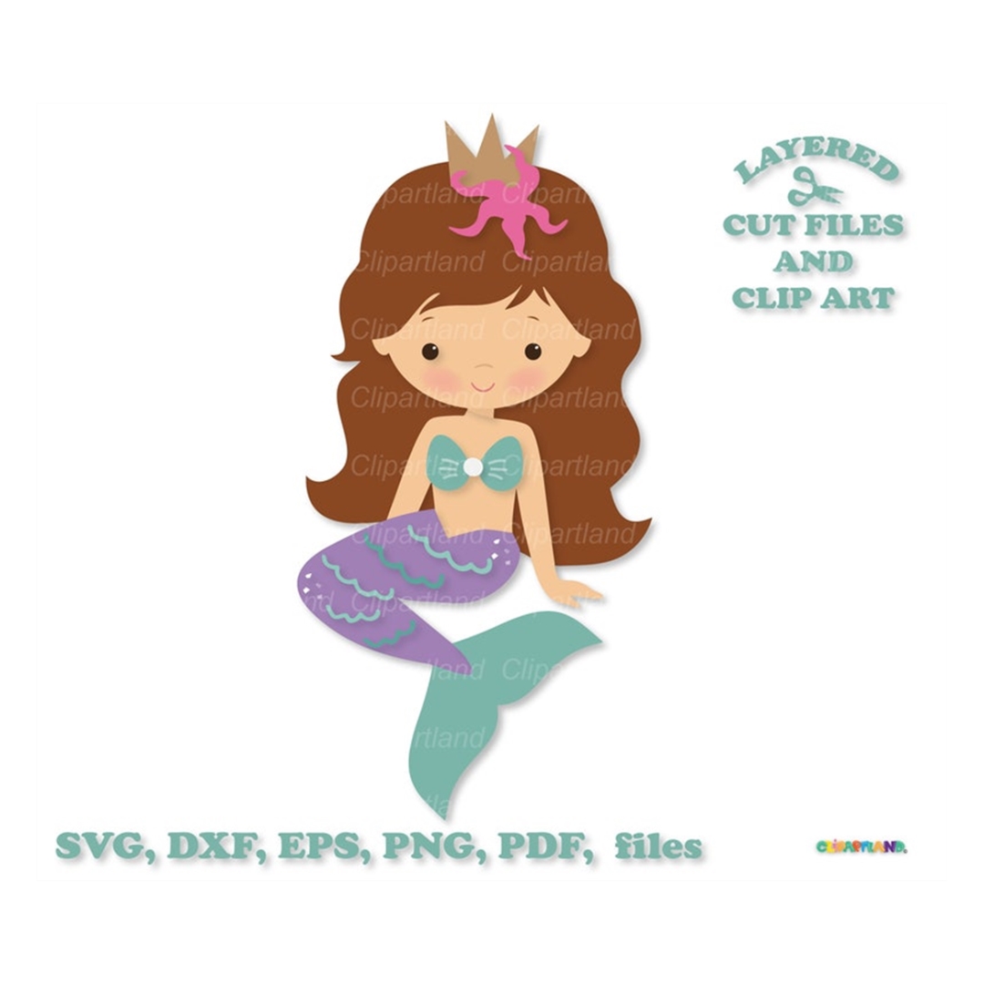 INSTANT Download. Cute sitting mermaid clip art. Svg cut fil - Inspire ...