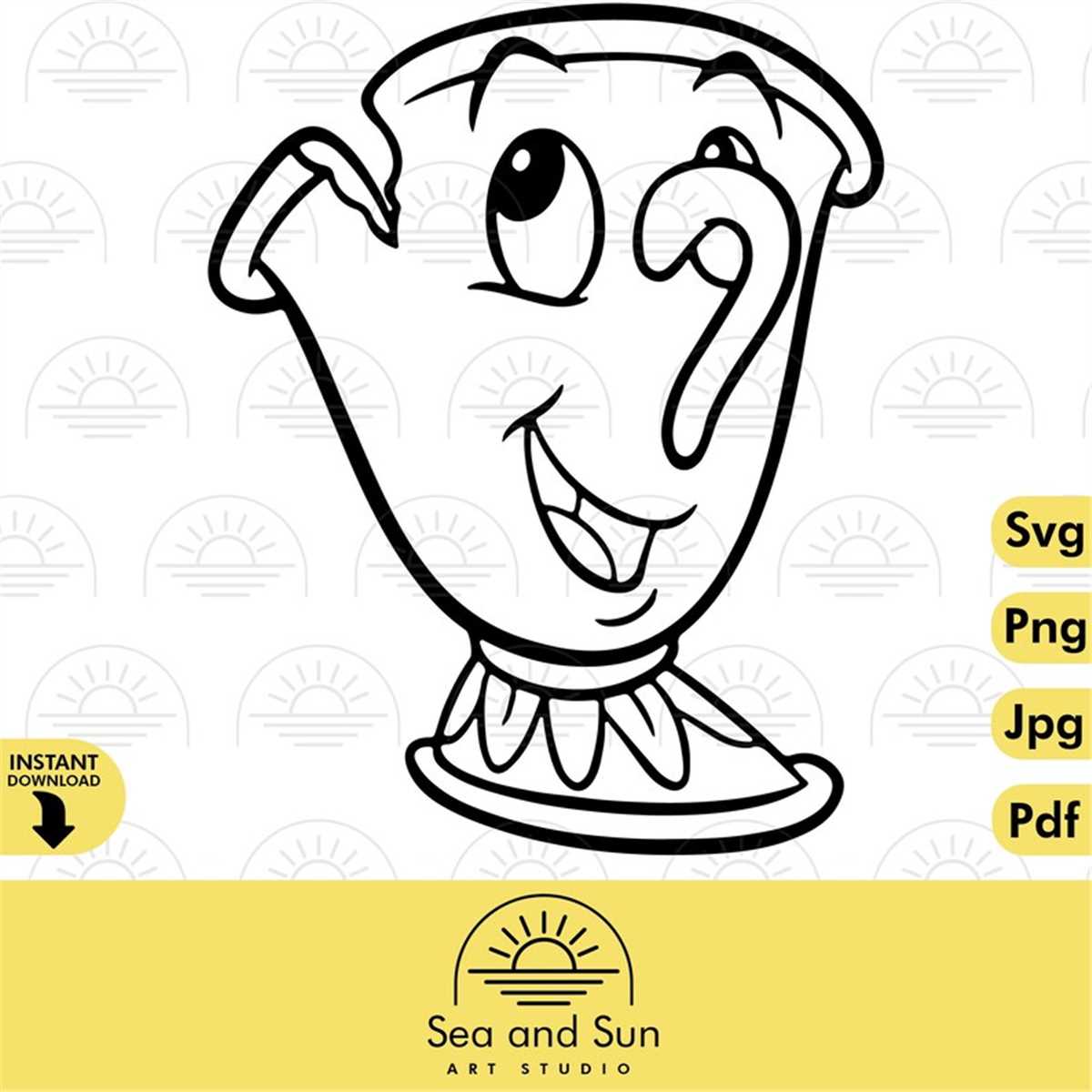 Chip Svg, Beauty and the beast Disneyland Ears Svg, Png Clip - Inspire ...