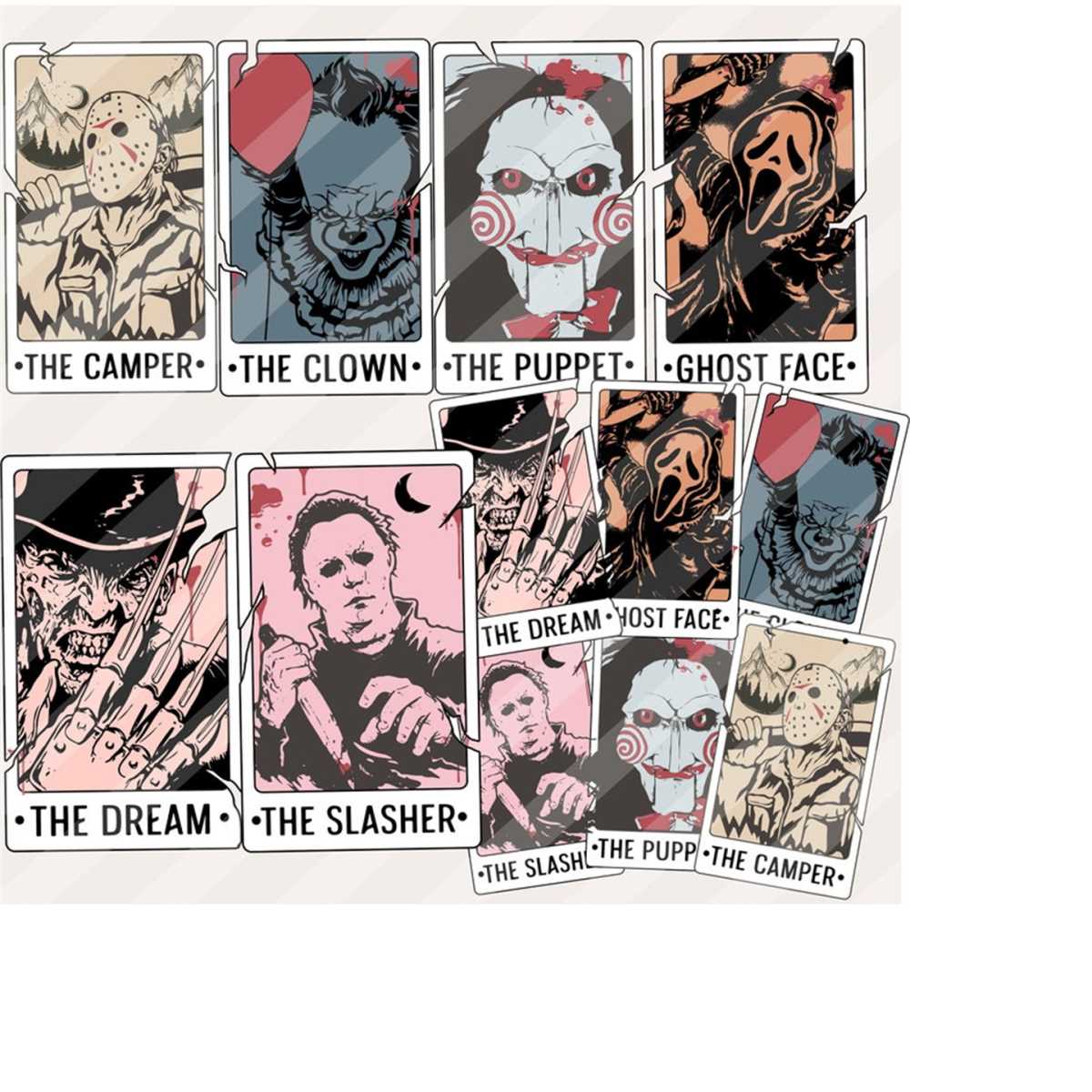 Horror Characters Tarot Card SVG, Horror svg, Horror friends - Inspire ...