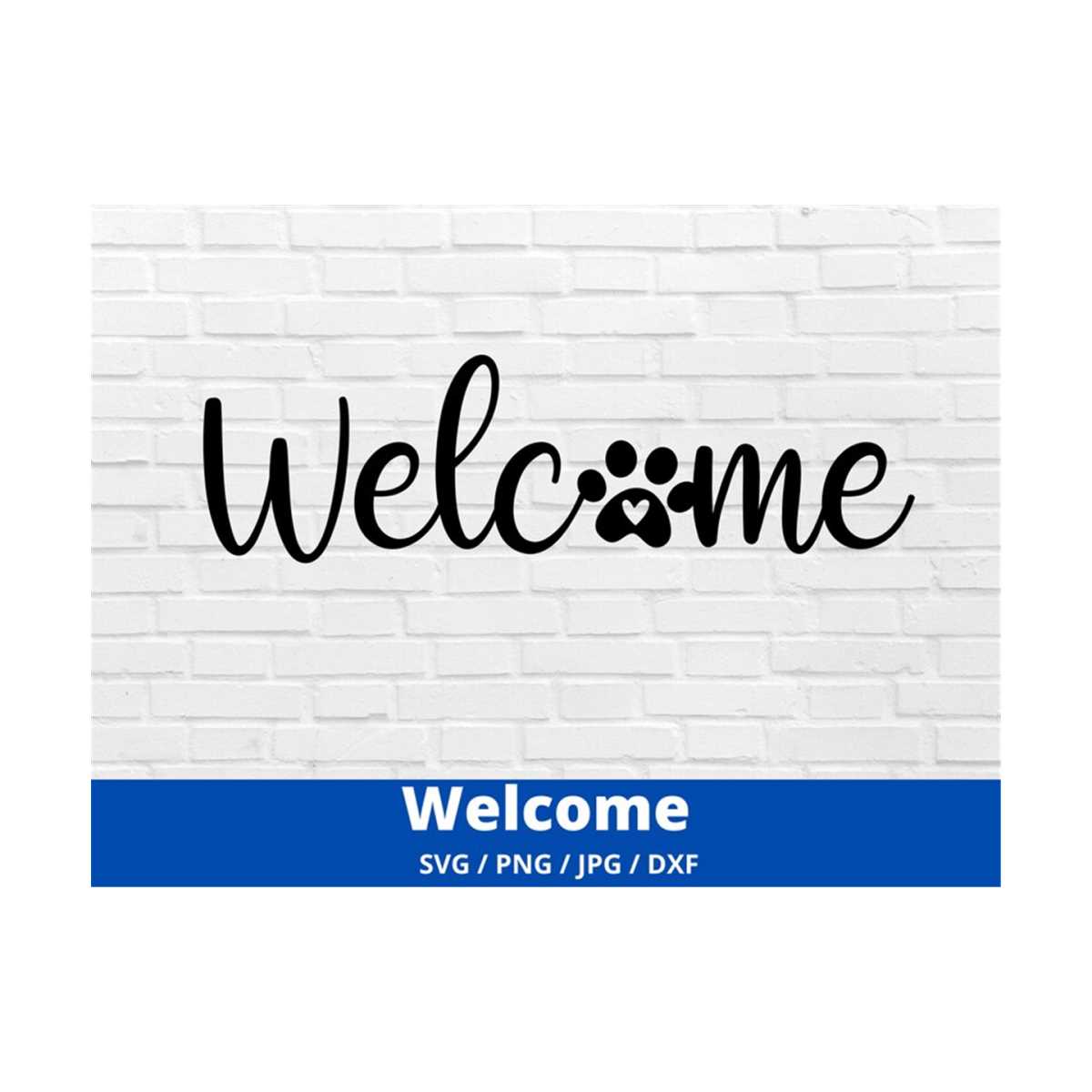 Welcome With Paw Print SVG, Welcome Svg, Paw Print Welcome S | Inspire ...