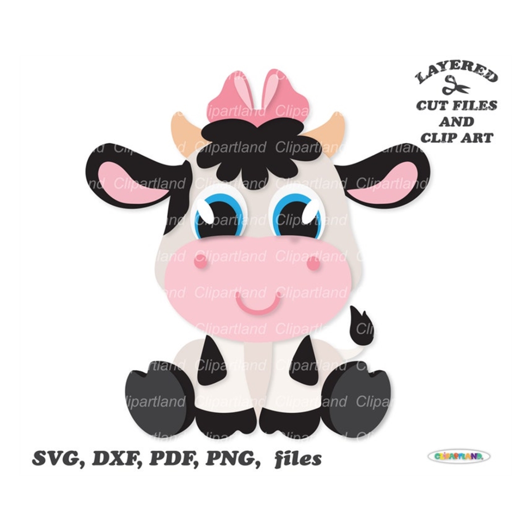 INSTANT Download. Cute sitting cow svg cut files and clip ar | Inspire ...