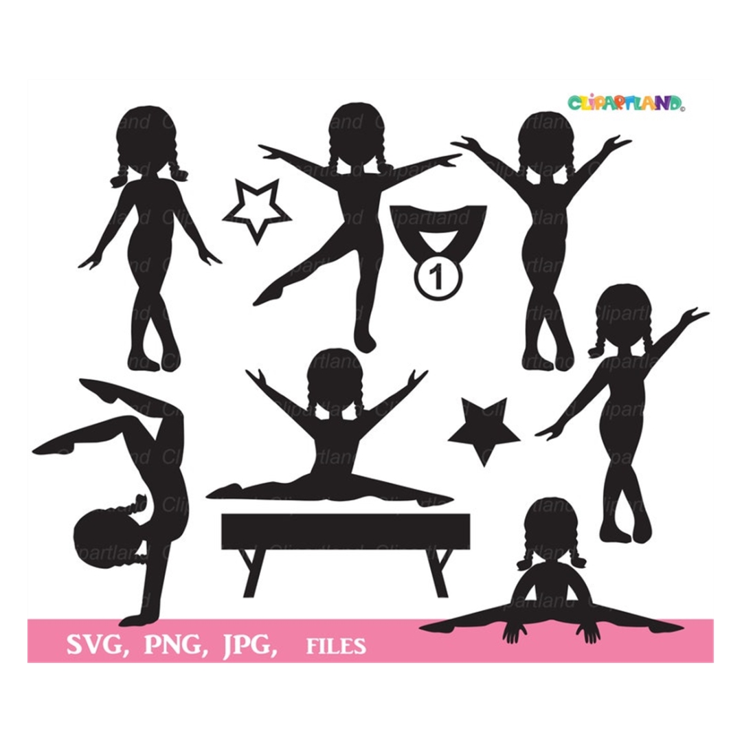 INSTANT Download. Gymnastics silhouette clip art. Svg cut f | Inspire ...