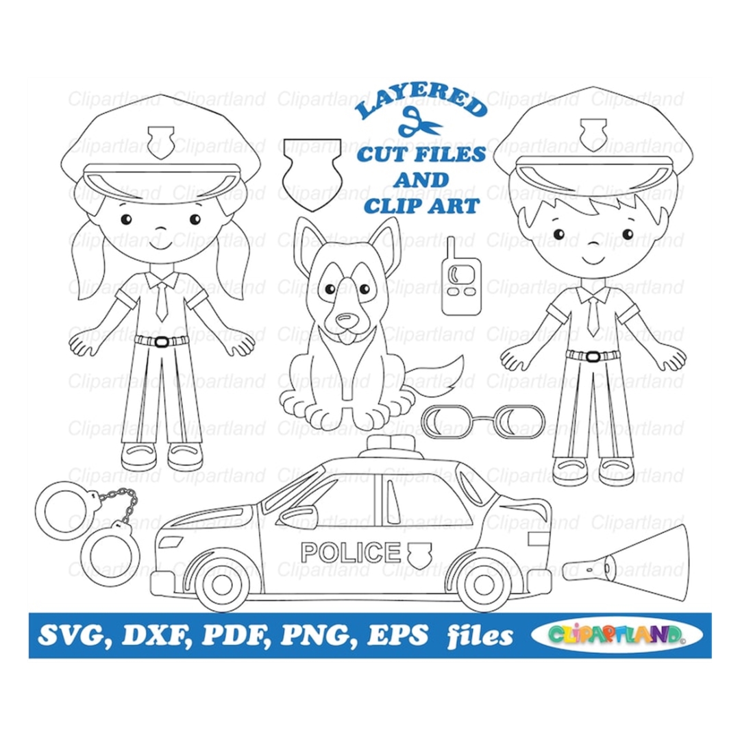 INSTANT Download. Police outline cut files and clip art. Com - Inspire ...
