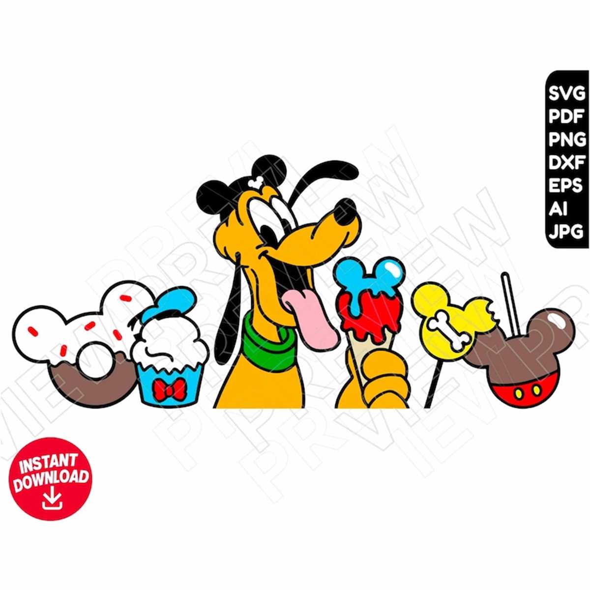 Pluto SVG Disneyland svg png snacks , cut file layered by co - Inspire ...