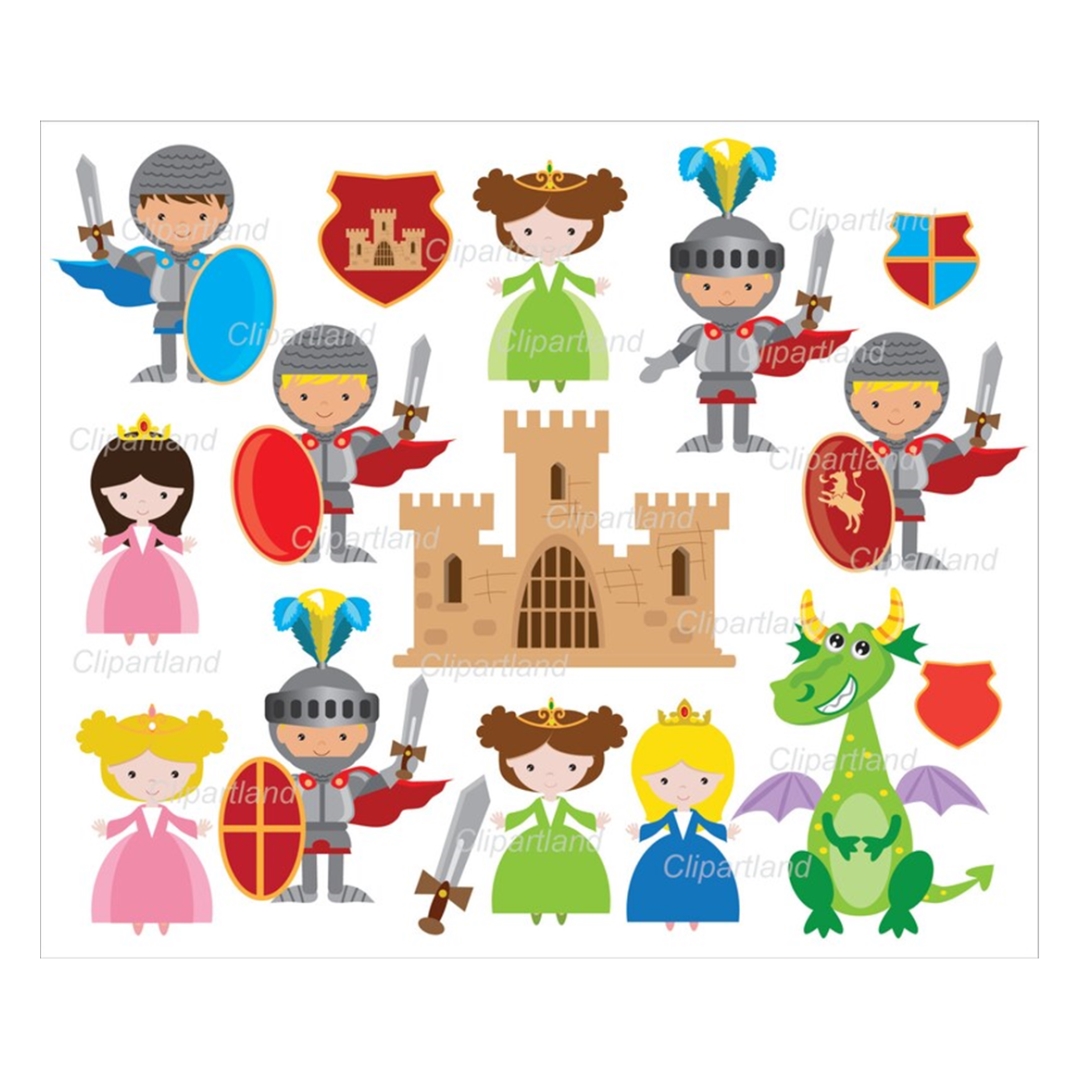 INSTANT Download. Knights, princess and dragon clip art. Ck_ | Inspire ...